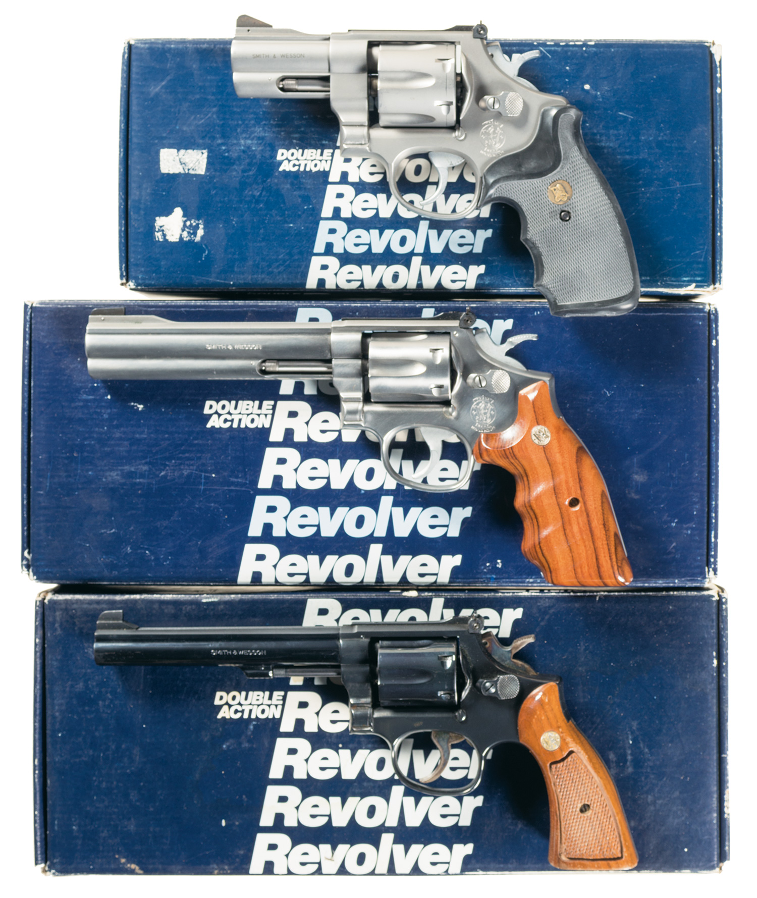 Three Smith & Wesson DA Revolvers w/ Boxes | Rock Island Auction