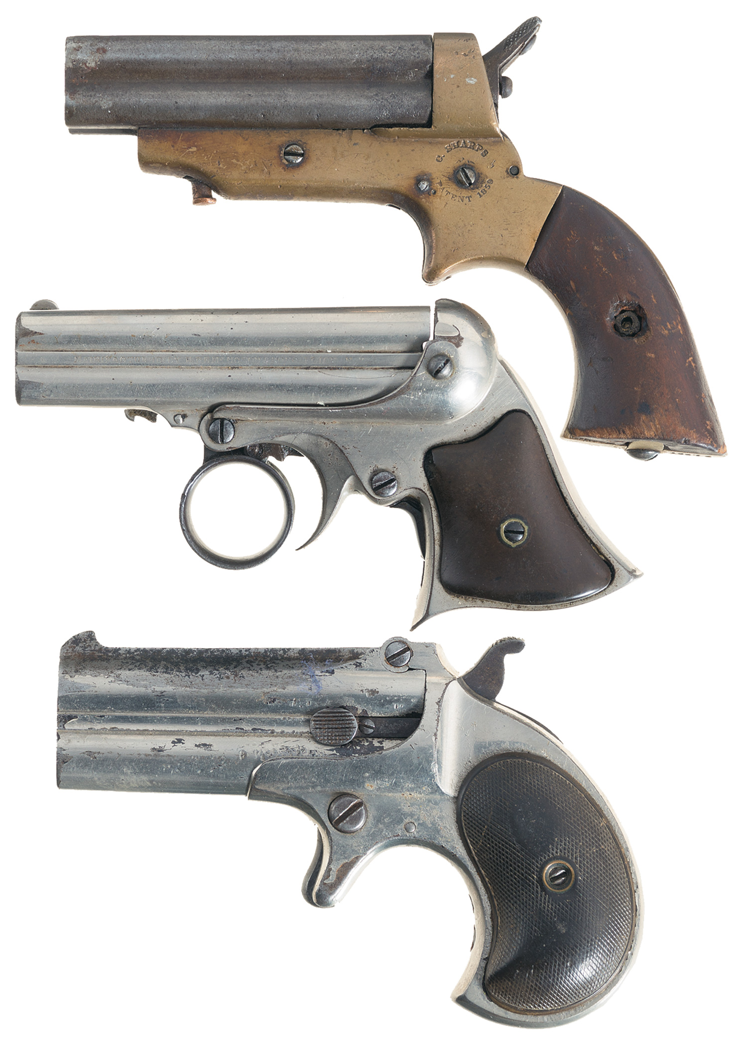 Three Multi-Barrel Pocket Pistols | Rock Island Auction