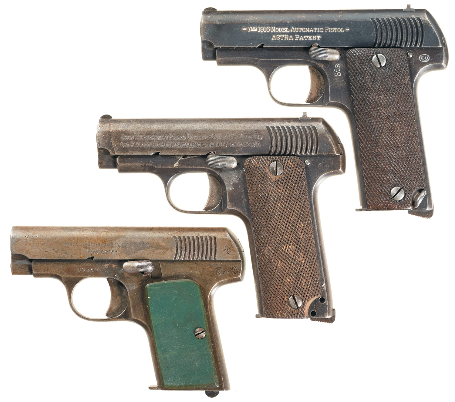 Three 'Ruby' Style Semi-Automatic Pistols | Rock Island Auction