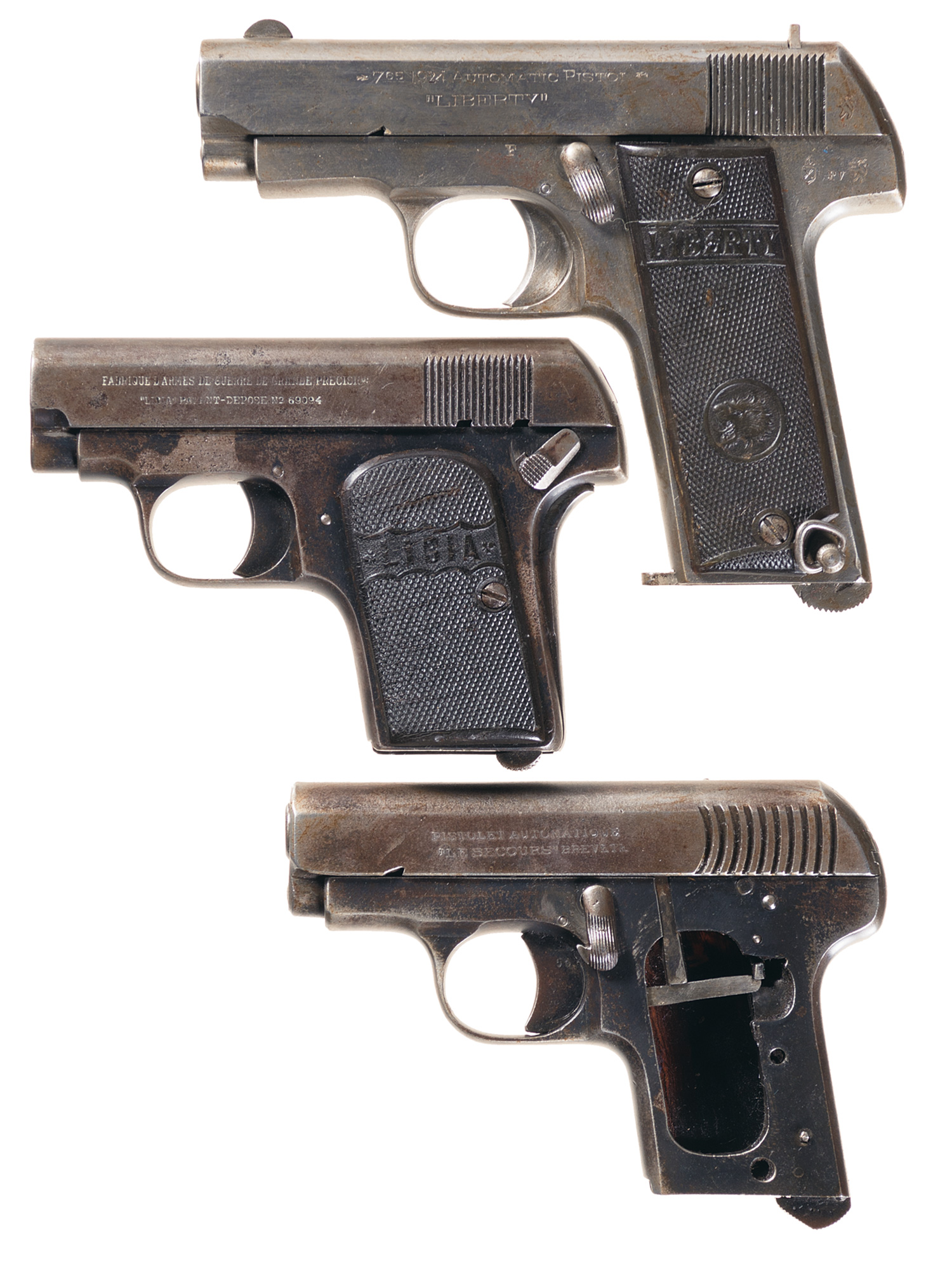 Three Spanish Semi-Automatic Ruby Type Pistols | Rock Island Auction