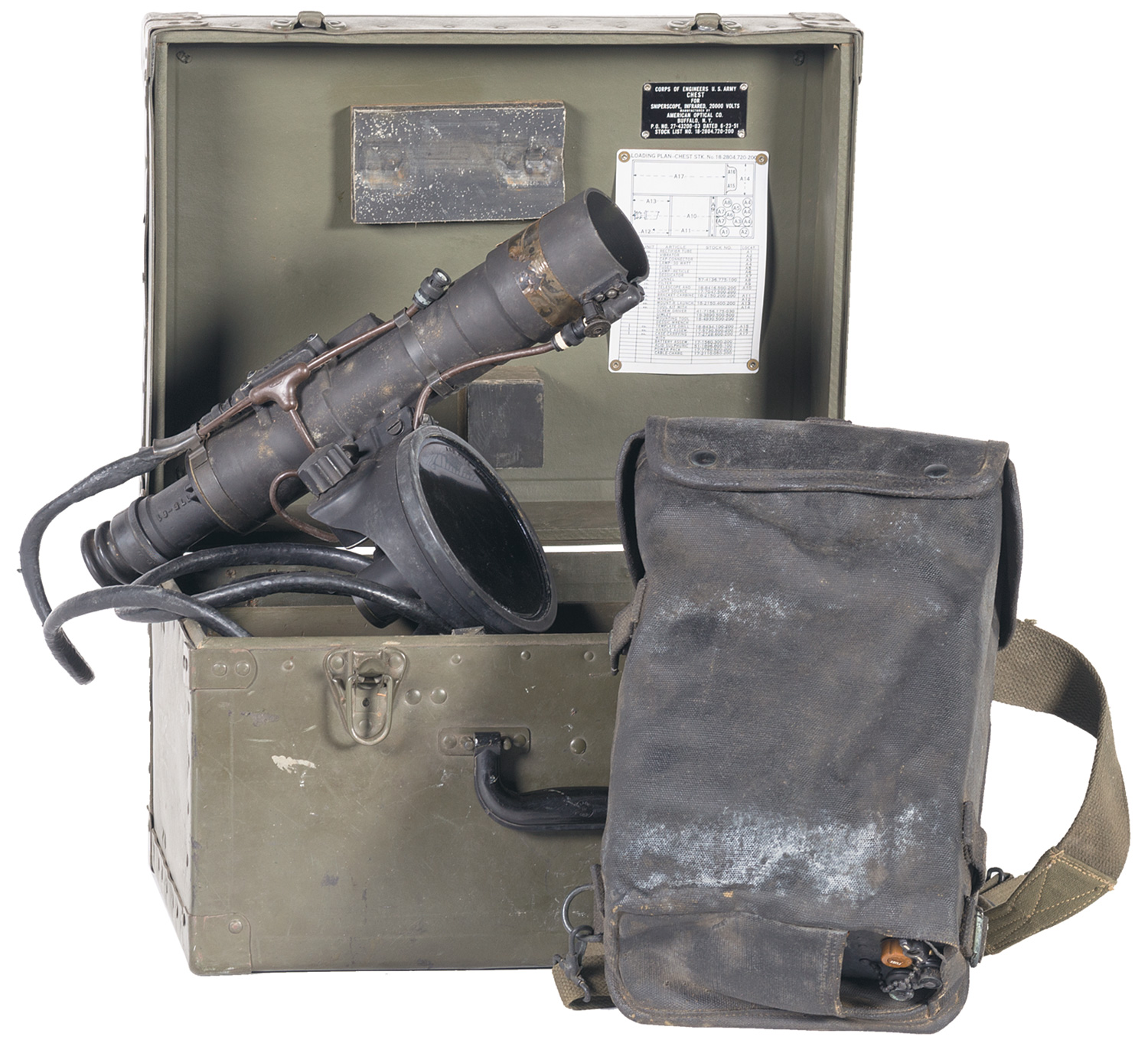 U.S. Army M3 Infrared Sniperscope with Chest and Accessories | Rock ...