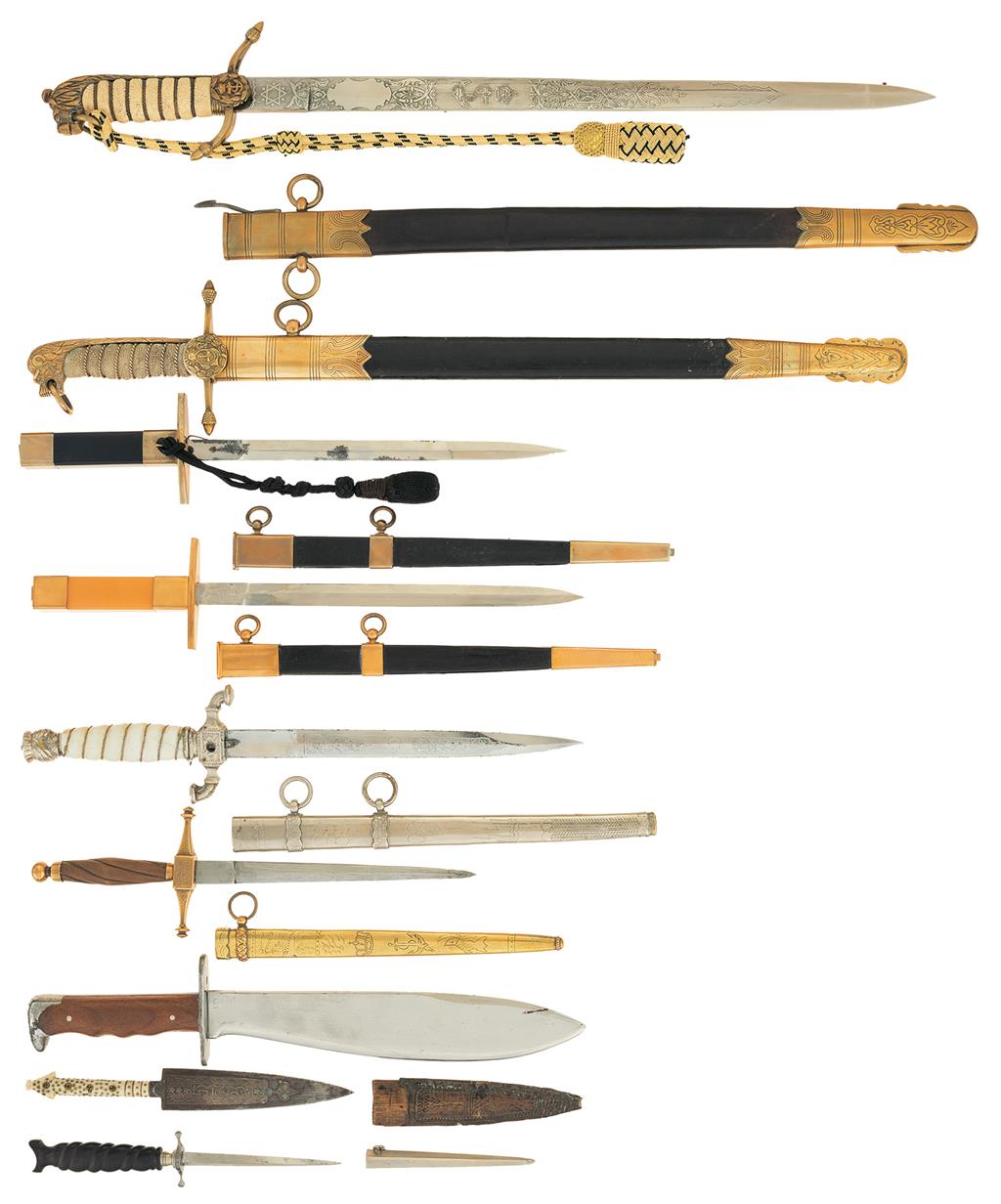 Grouping of Nine Knives | Rock Island Auction