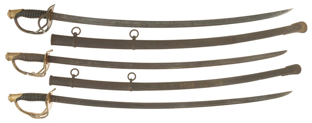 Three American 1860 Pattern Light Cavalry Swords | Rock Island Auction