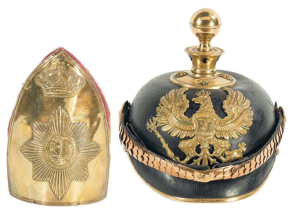 Prussian Grenadier Miter and Artillery Officer Helmet | Rock Island Auction