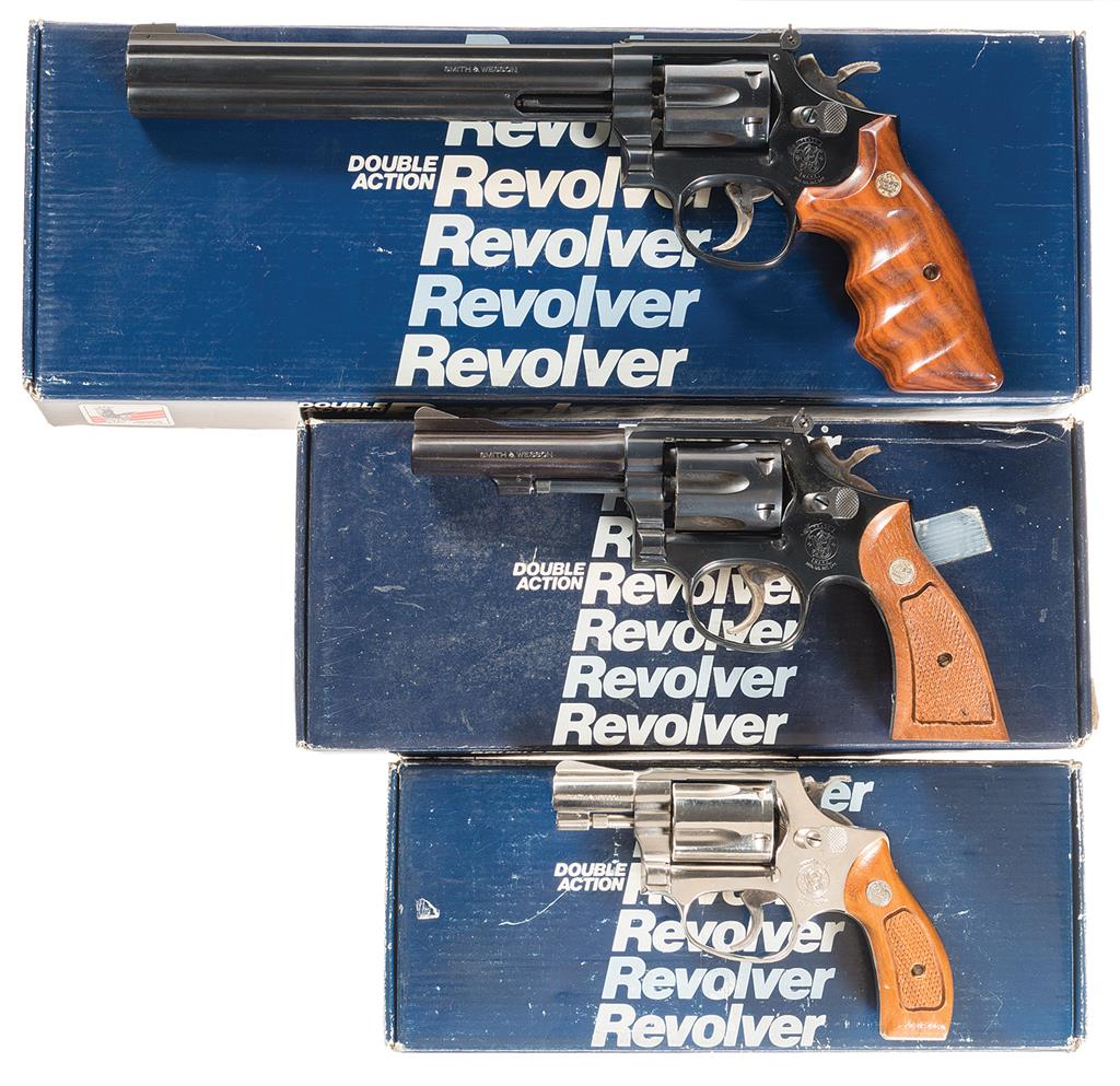 Three Smith & Wesson DA Revolvers w/ Boxes | Rock Island Auction