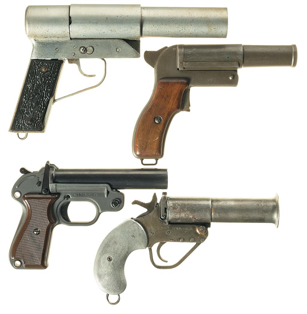 Four Flare Guns -A) Flare Pistol with Acme Marked Grip | Rock Island ...