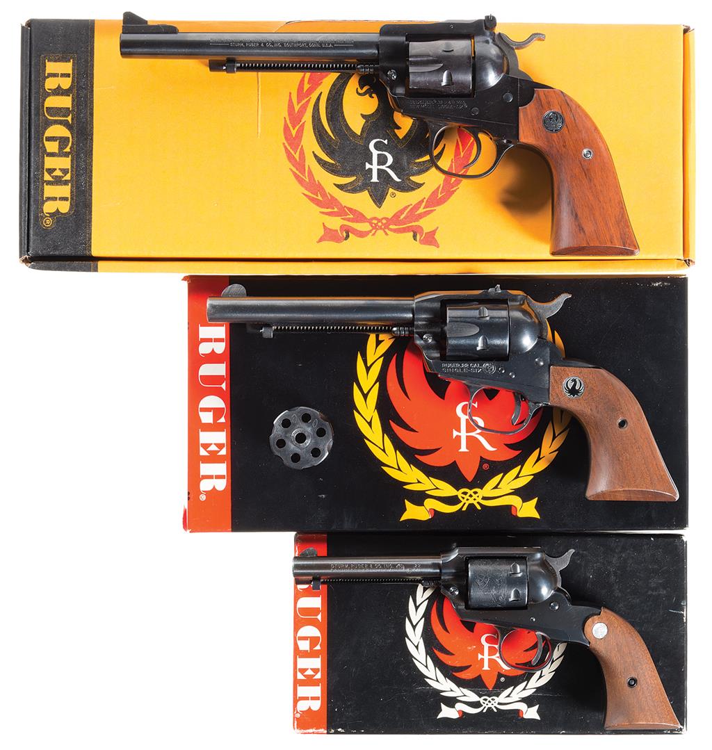 Three Ruger Single Action Revolvers w/ Boxes | Rock Island Auction