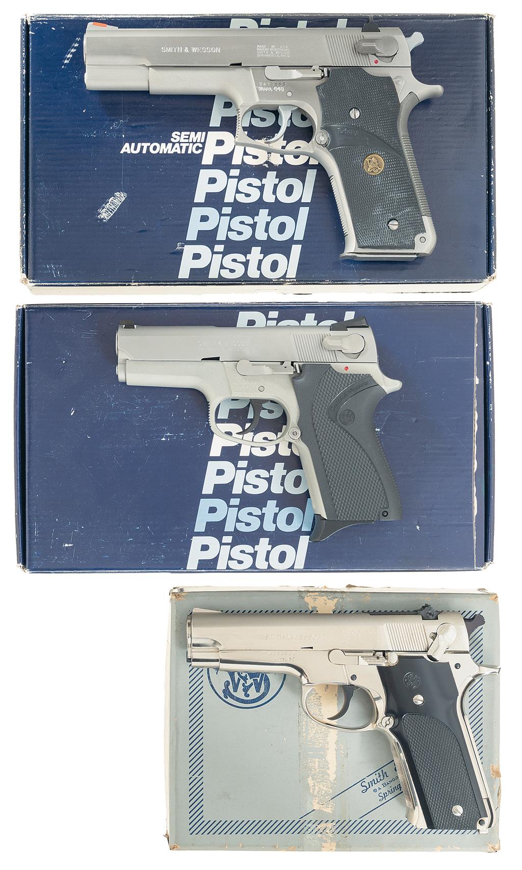 Three Smith & Wesson Semi-Automatic Pistols w/ Boxes | Rock Island Auction