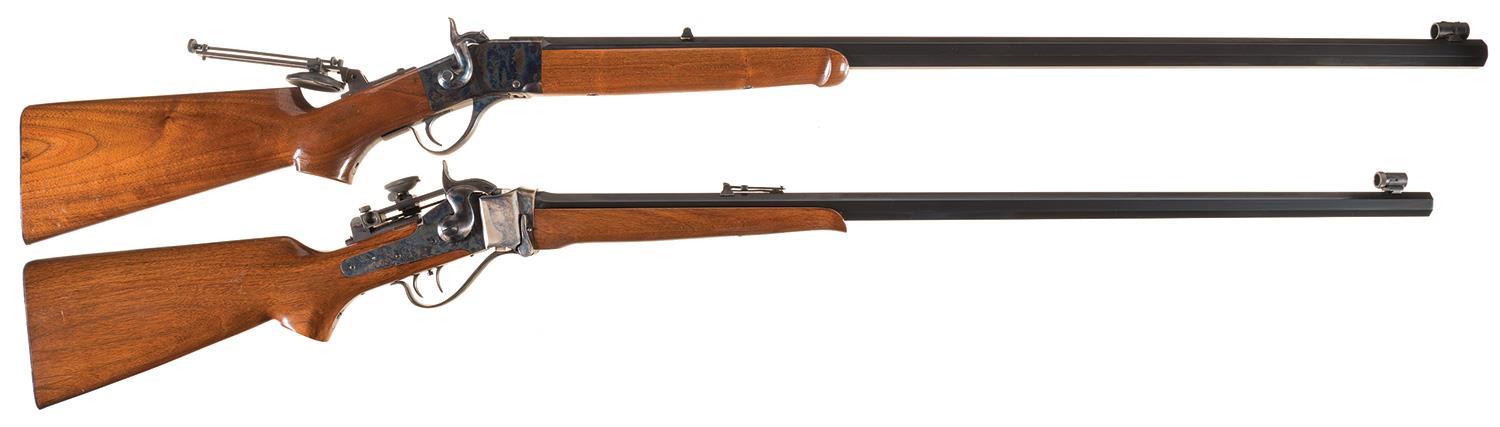 Two Reproduction Sharps Single Shot Falling Block Rifles | Rock Island ...