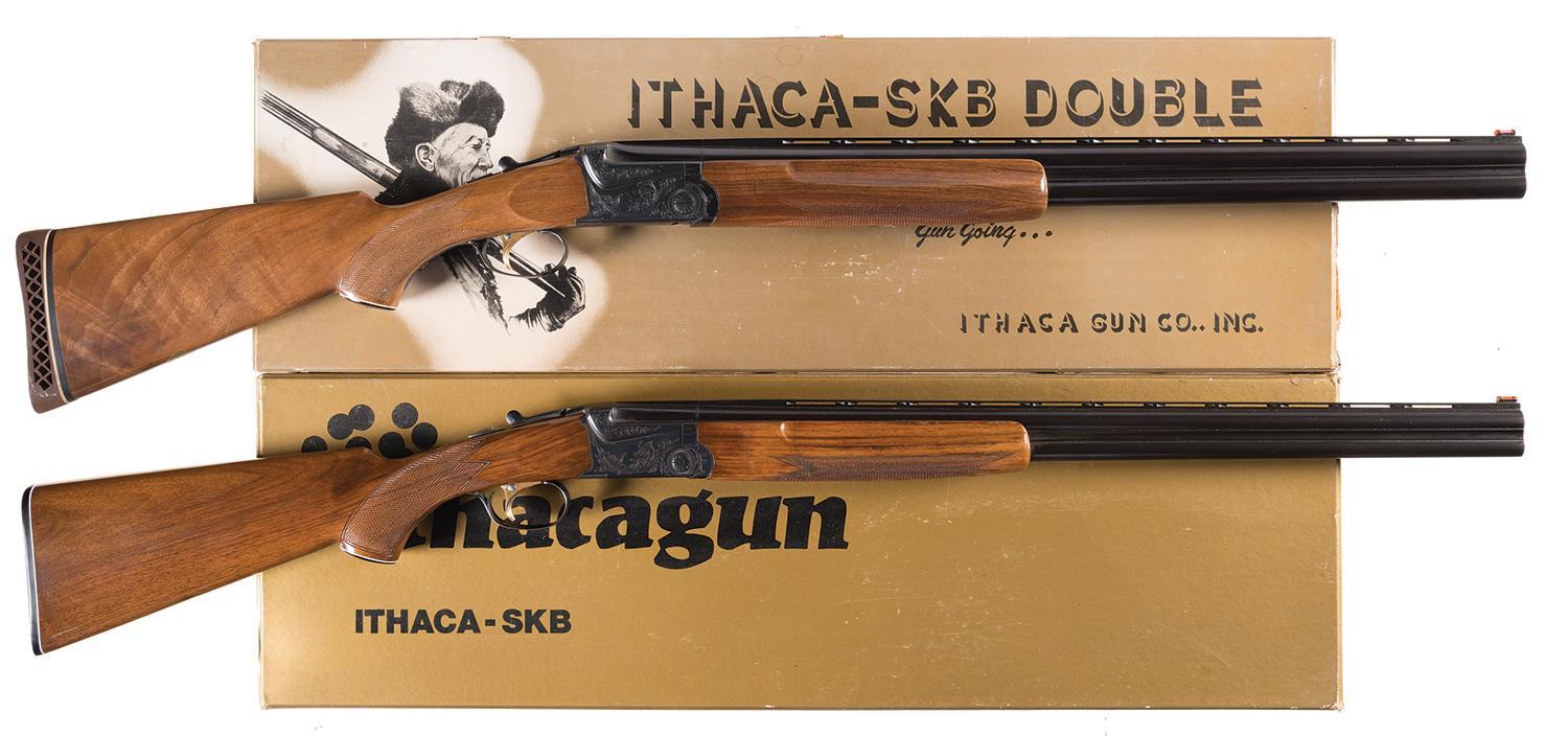 Two Engraved SKB Model 600 Over/Under Shotguns w/ Boxes | Rock Island ...