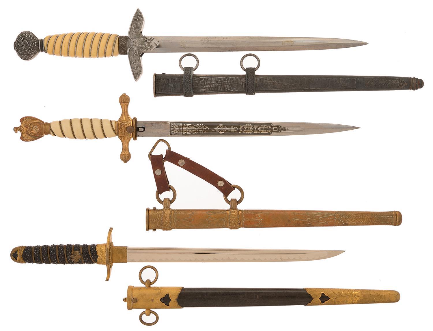 Three Military Daggers with Sheaths | Rock Island Auction