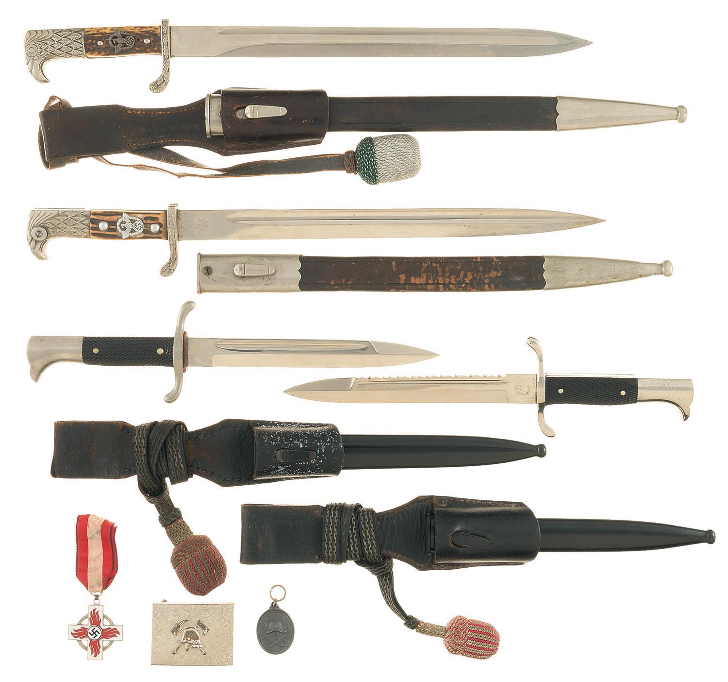 Grouping of Four German Police/Fire Edged Weapons, with Addition | Rock ...