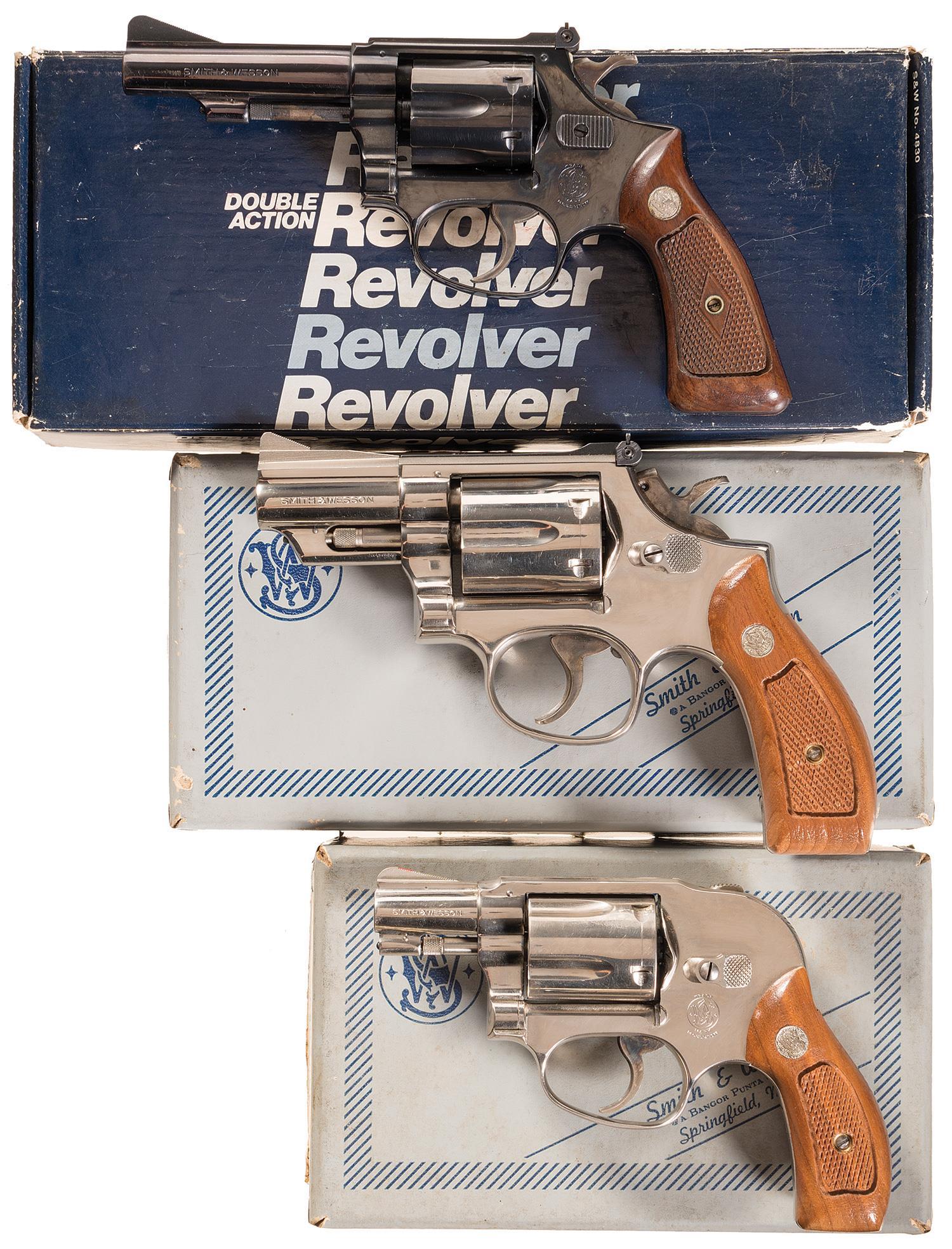 Three Smith & Wesson DA Revolvers w/ Boxes | Rock Island Auction