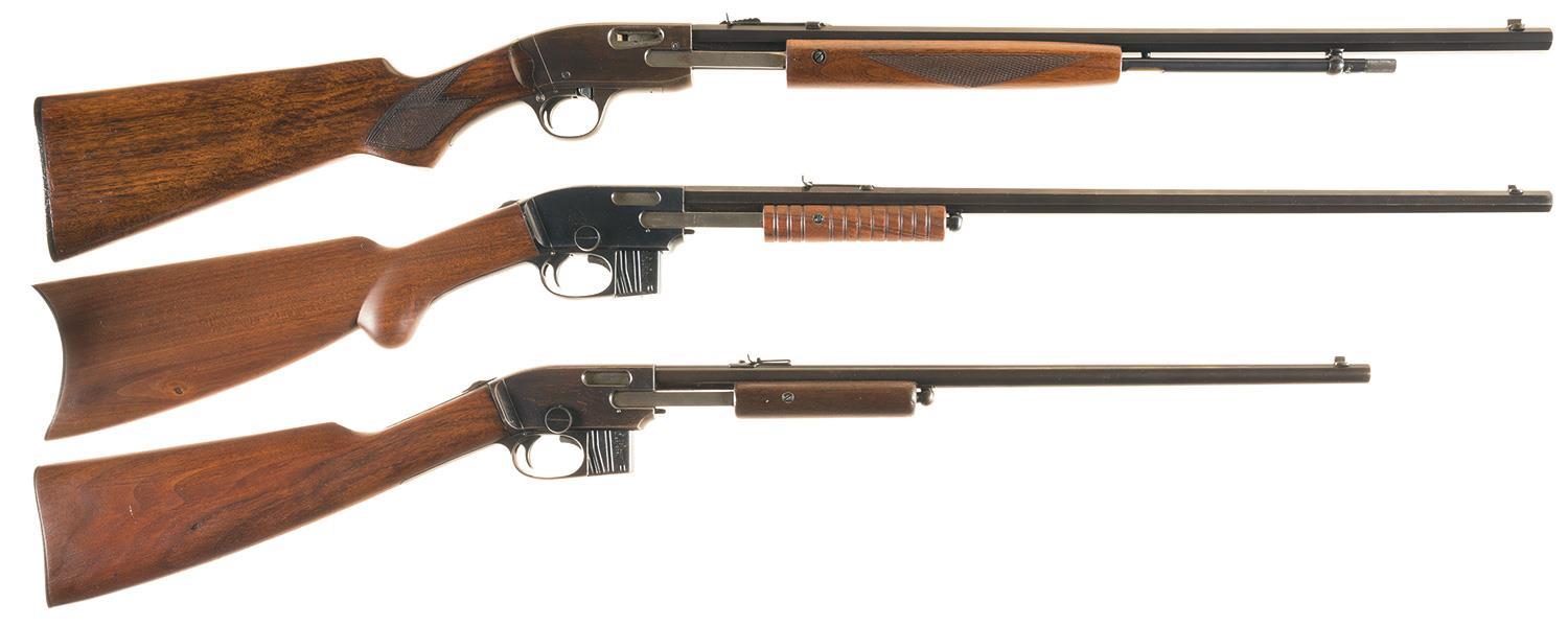Three Savage Slide Action Rifles | Rock Island Auction