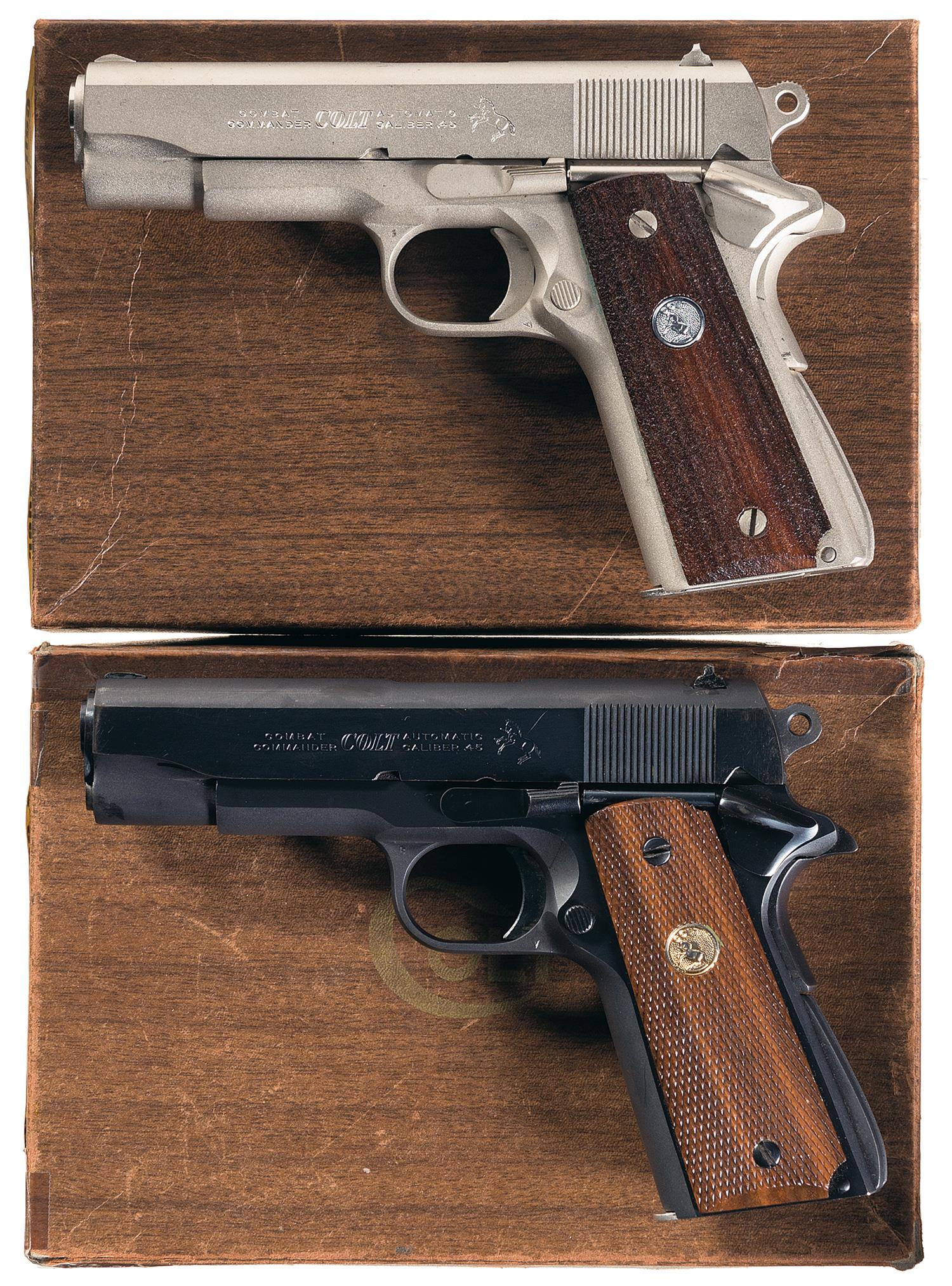 Two Colt Combat Commander Semi-Automatic Pistols w/ Boxes | Rock Island ...
