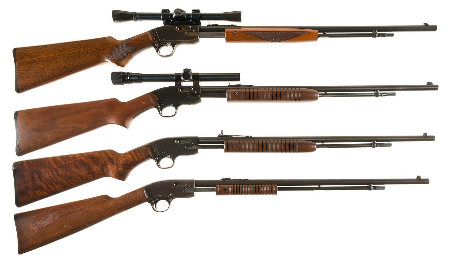 Four Sporting Slide Action Rifles | Rock Island Auction