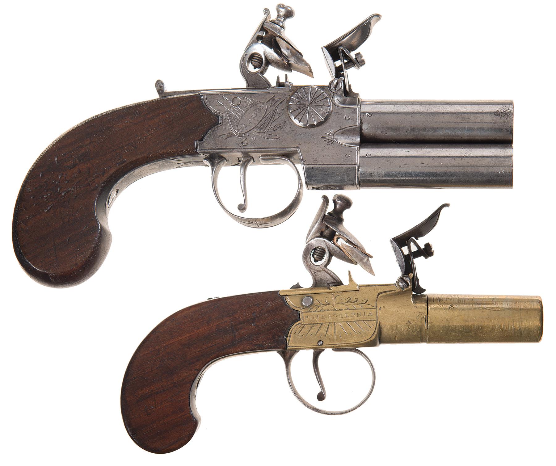 Two English Box Lock Flintlock Pistols | Rock Island Auction