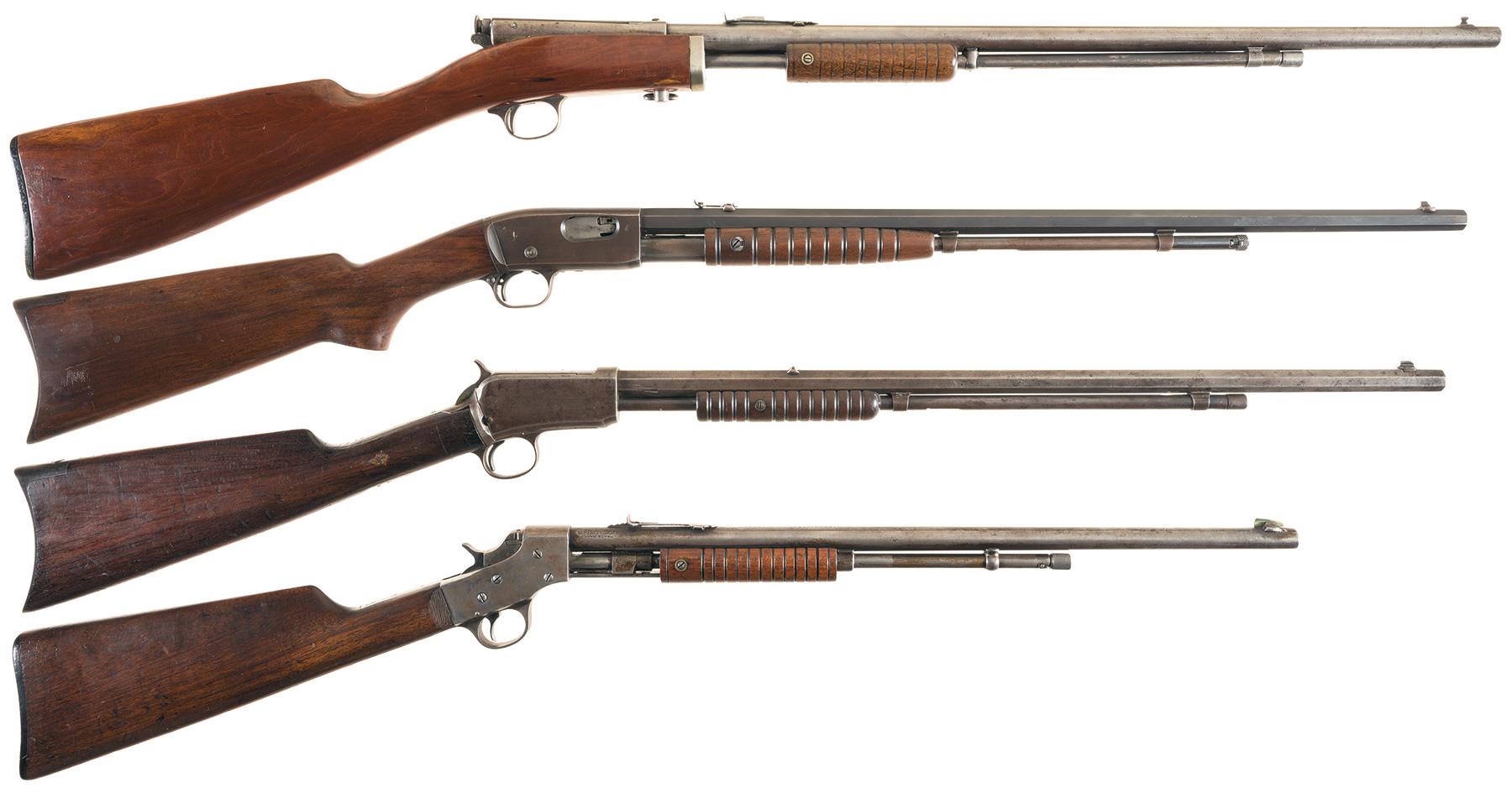 Four Sporting Slide Action Rifles | Rock Island Auction