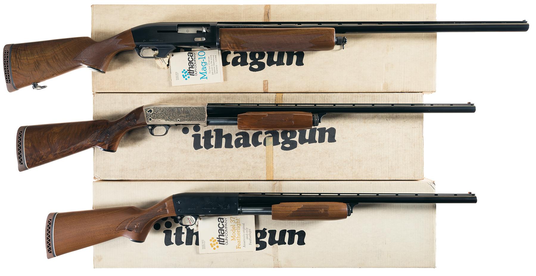 Three Ithaca Shotguns with Boxes | Rock Island Auction