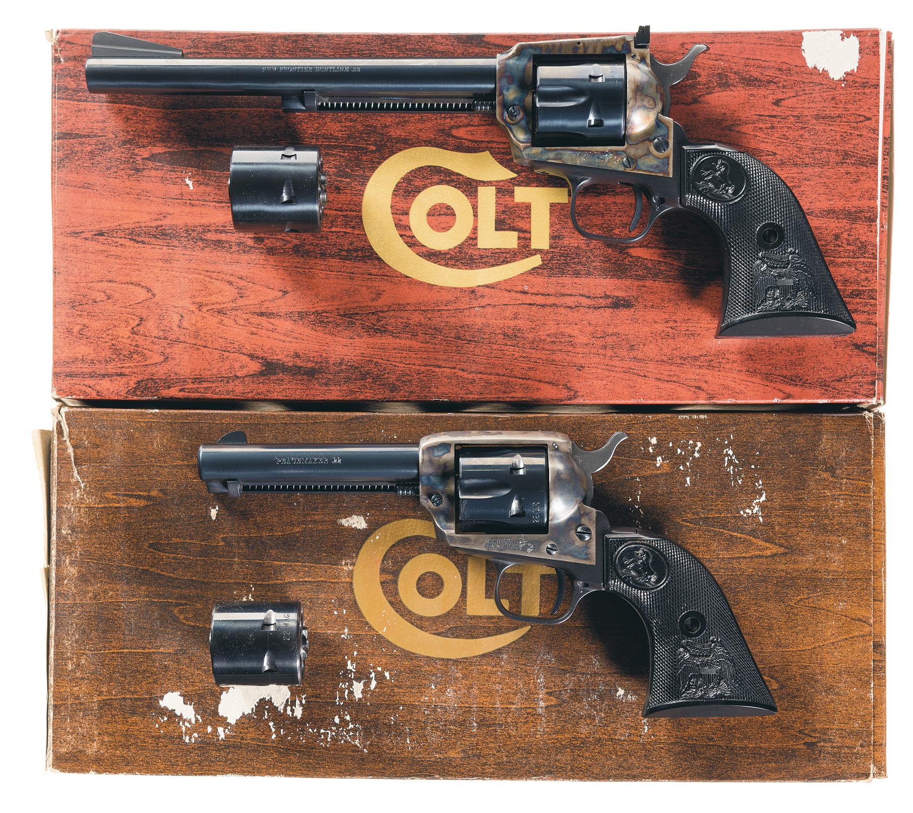 Two Colt Single Action .22 Dual Cylinder Revolvers with Boxes | Rock ...