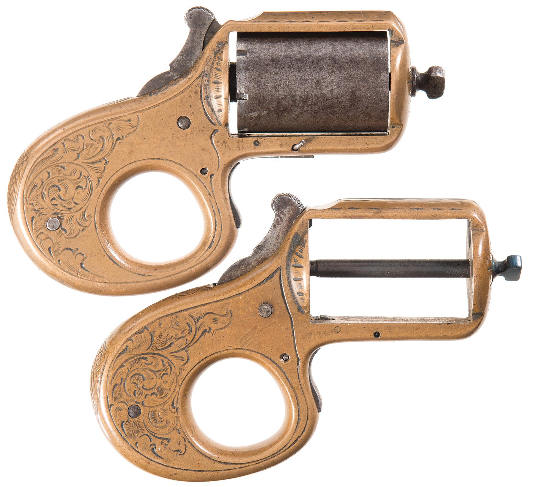 Two Engraved James Reid 'My Friend' Knuckle Duster Revolvers | Rock ...