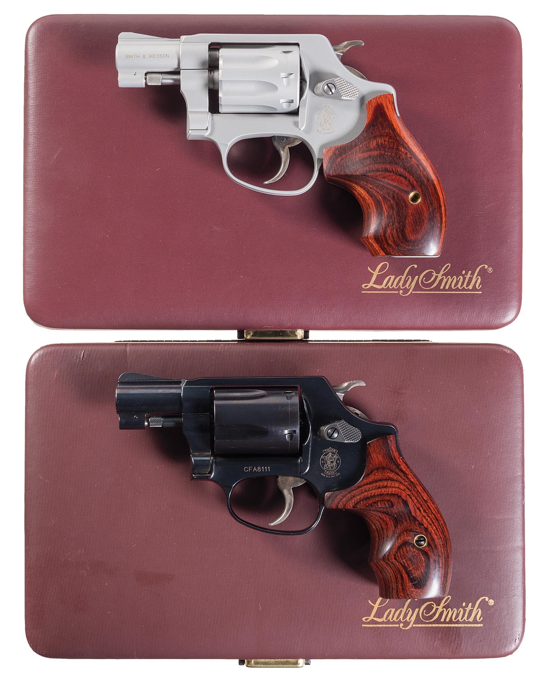 Two Smith & Wesson Lady Smith Double Action Revolvers with Cases | Rock ...