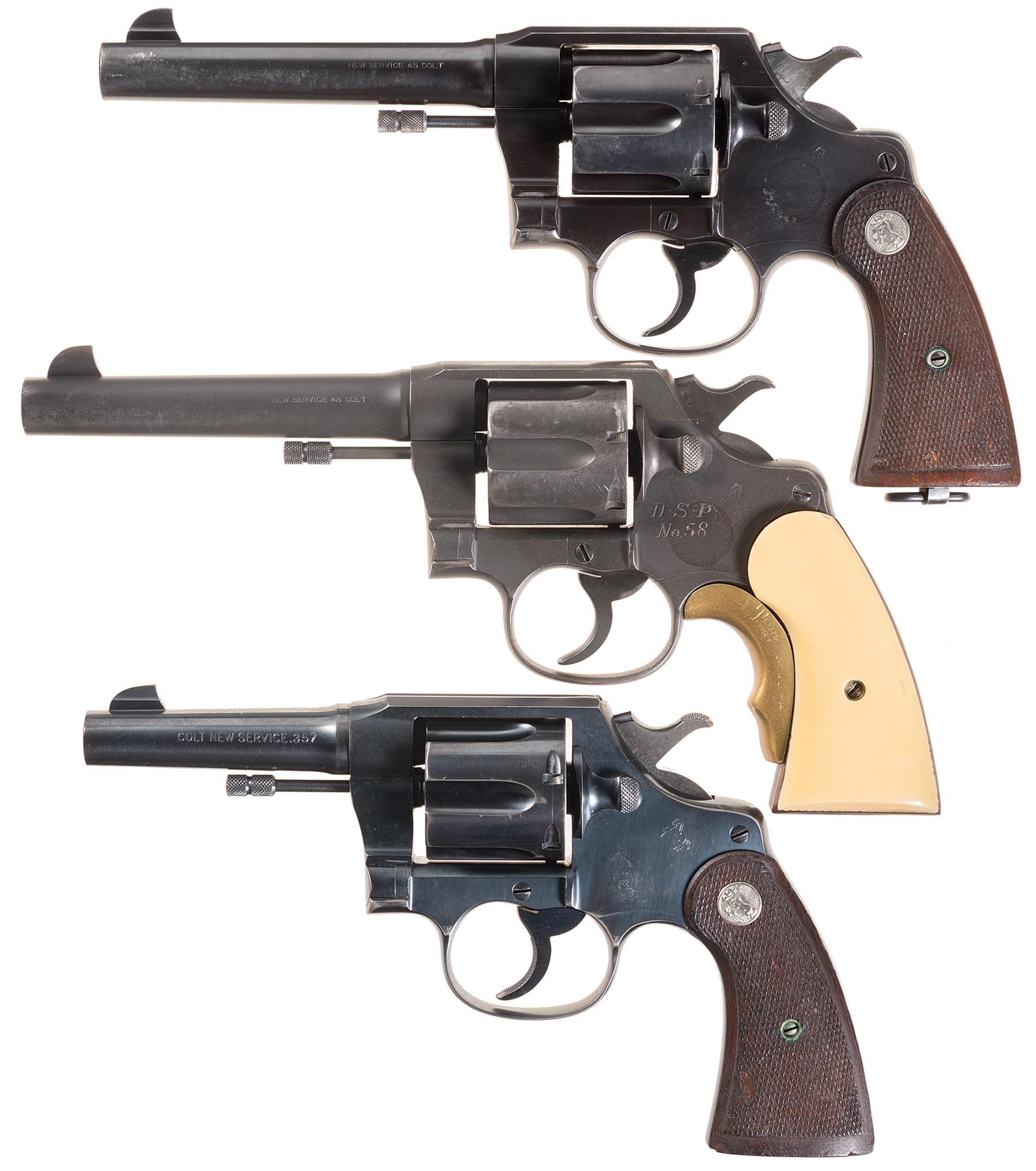 Two Colt New Service Model Double Action Revolvers | Rock Island Auction