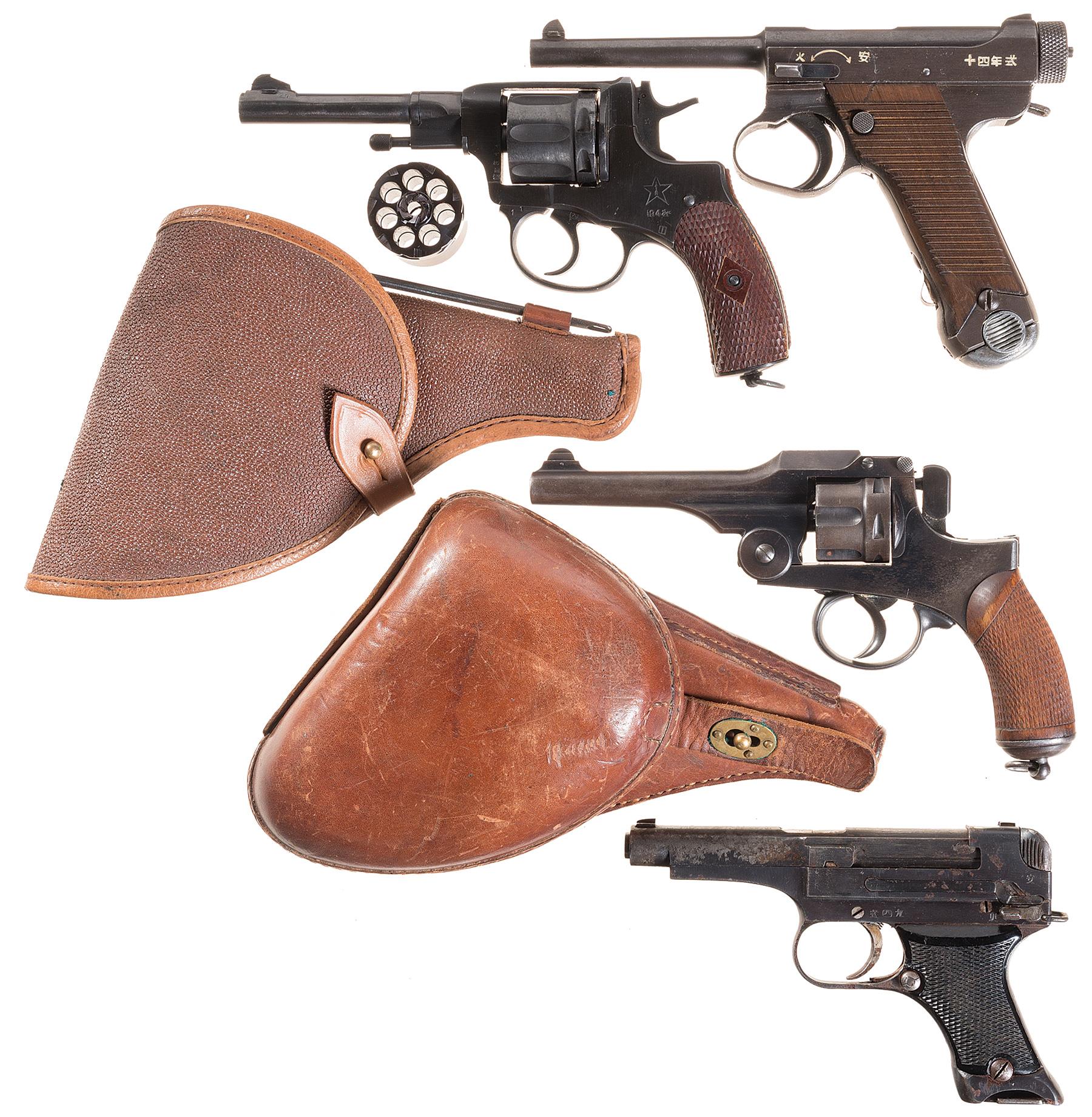 Four WWII Military Handguns