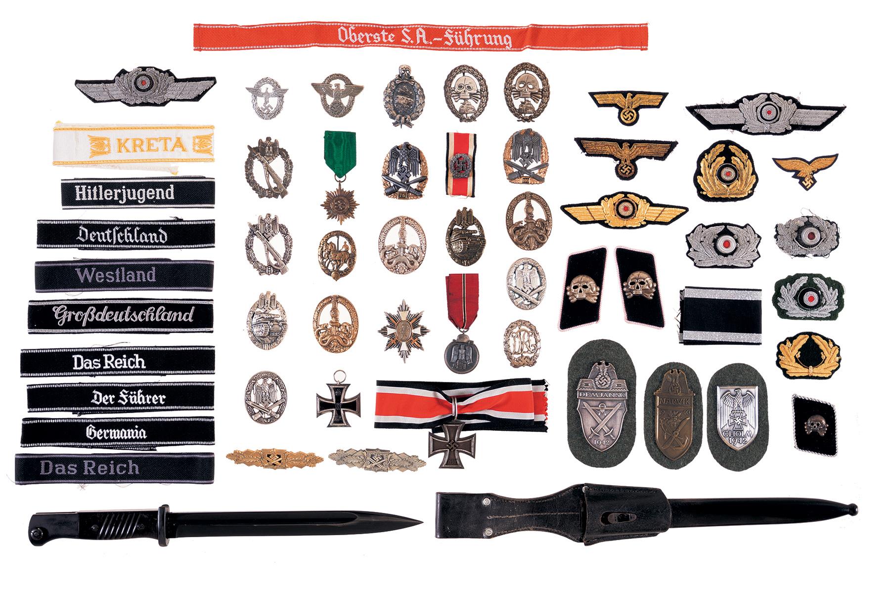 Grouping of Assorted Nazi Style Badges, Insignia, Arm Bands | Rock ...