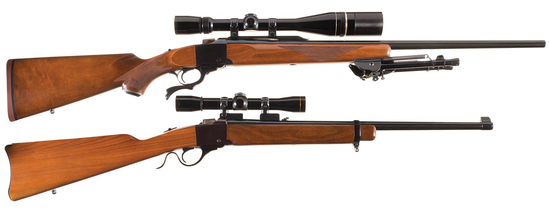 Two Ruger Falling Block Single Shot Longarms with Scopes | Rock Island ...