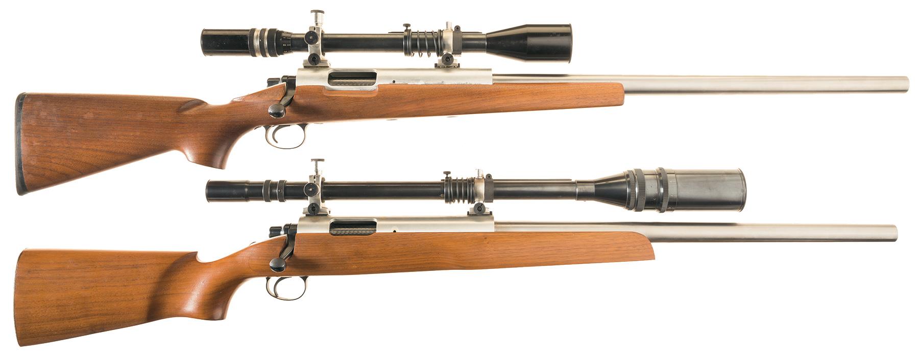 Two Scoped C.R. & P.J. Hart Remington Bolt Action Sporting Rifle | Rock ...