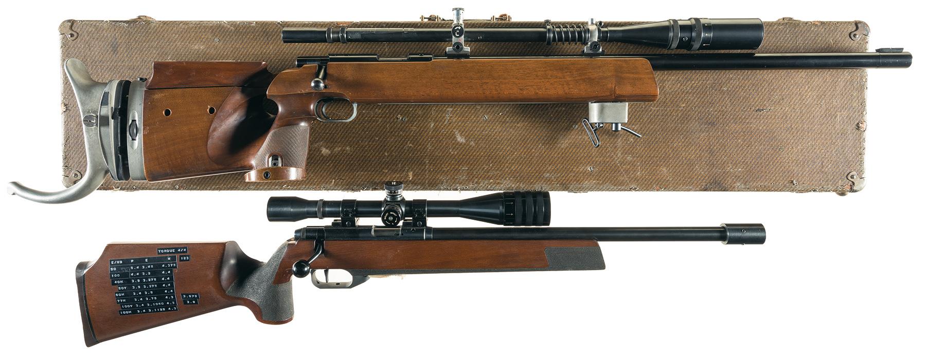 Two Anschutz Model 54 Single Shot Bolt Action Rifles | Rock Island Auction