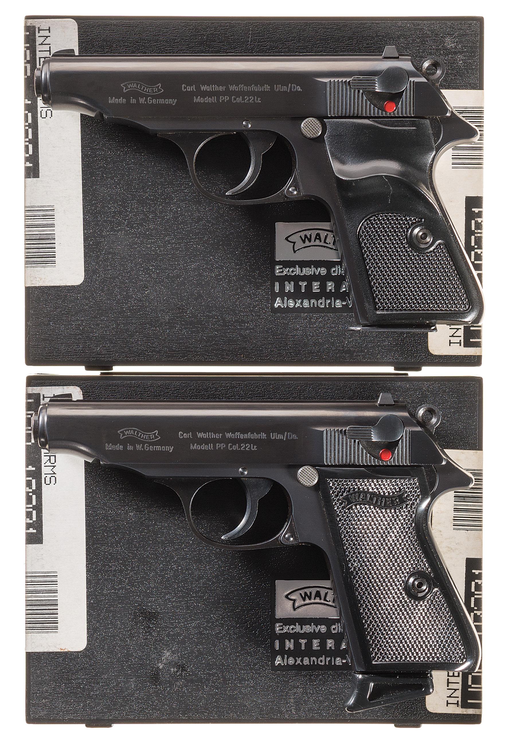 Two Walther PP Model Semi-Automatic Pistols with Cases | Rock Island ...
