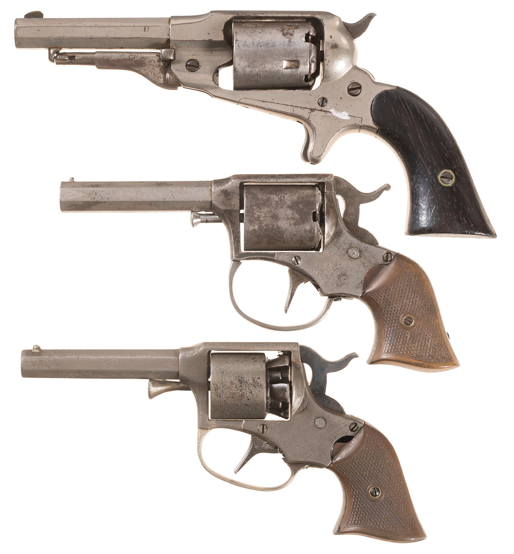 Collector's Lot of Three Antique Remington Pocket Revolvers | Rock ...
