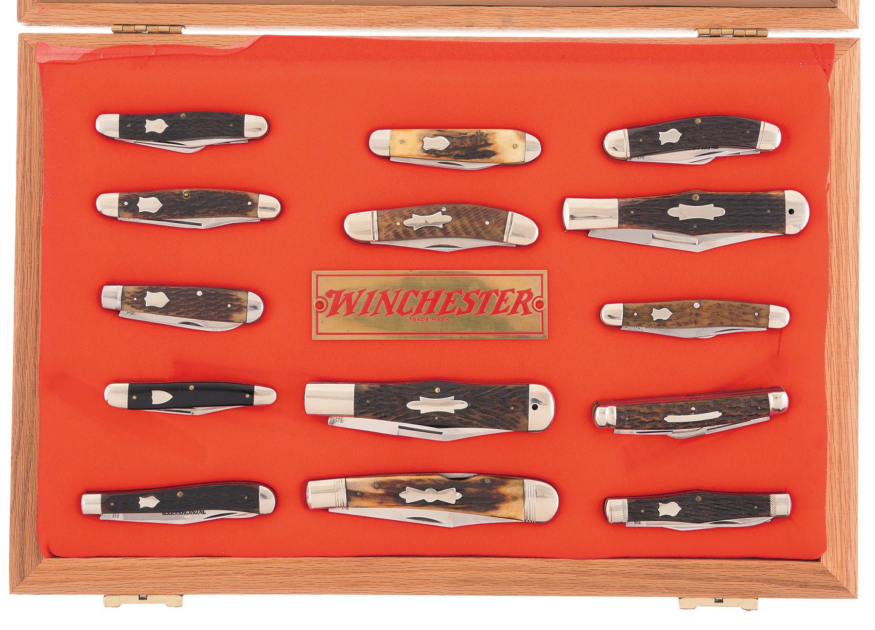 Winchester Cased Set of Fourteen Folding Pocket Knives | Rock Island ...