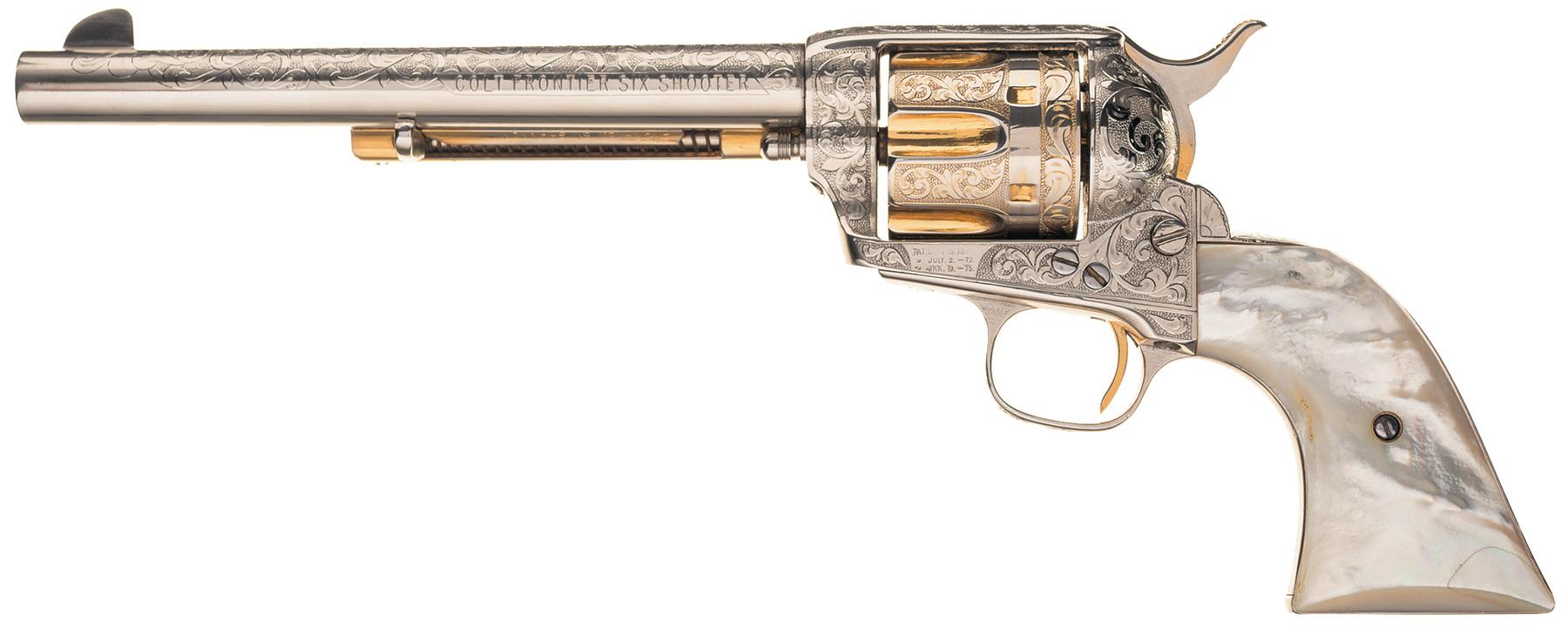 Engraved Colt Single Action Army Frontier Six Shooter Revolver | Rock ...
