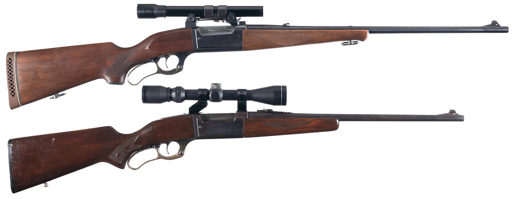Two Savage Model 99 Lever Action Rifles with Scopes | Rock Island Auction