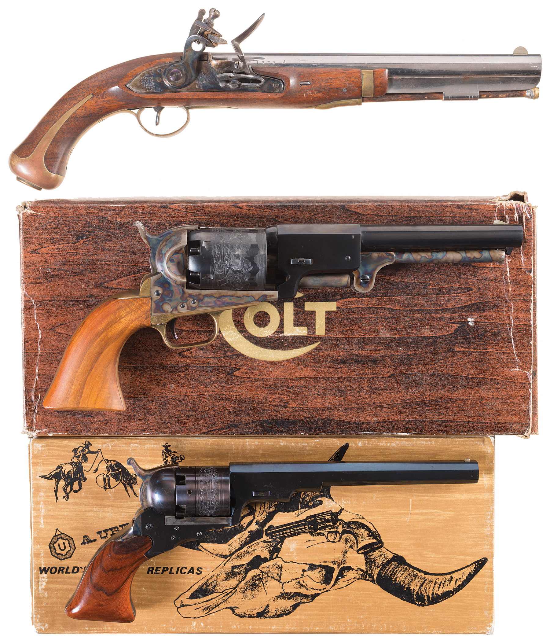 Three Reproduction Black Powder Handguns | Rock Island Auction
