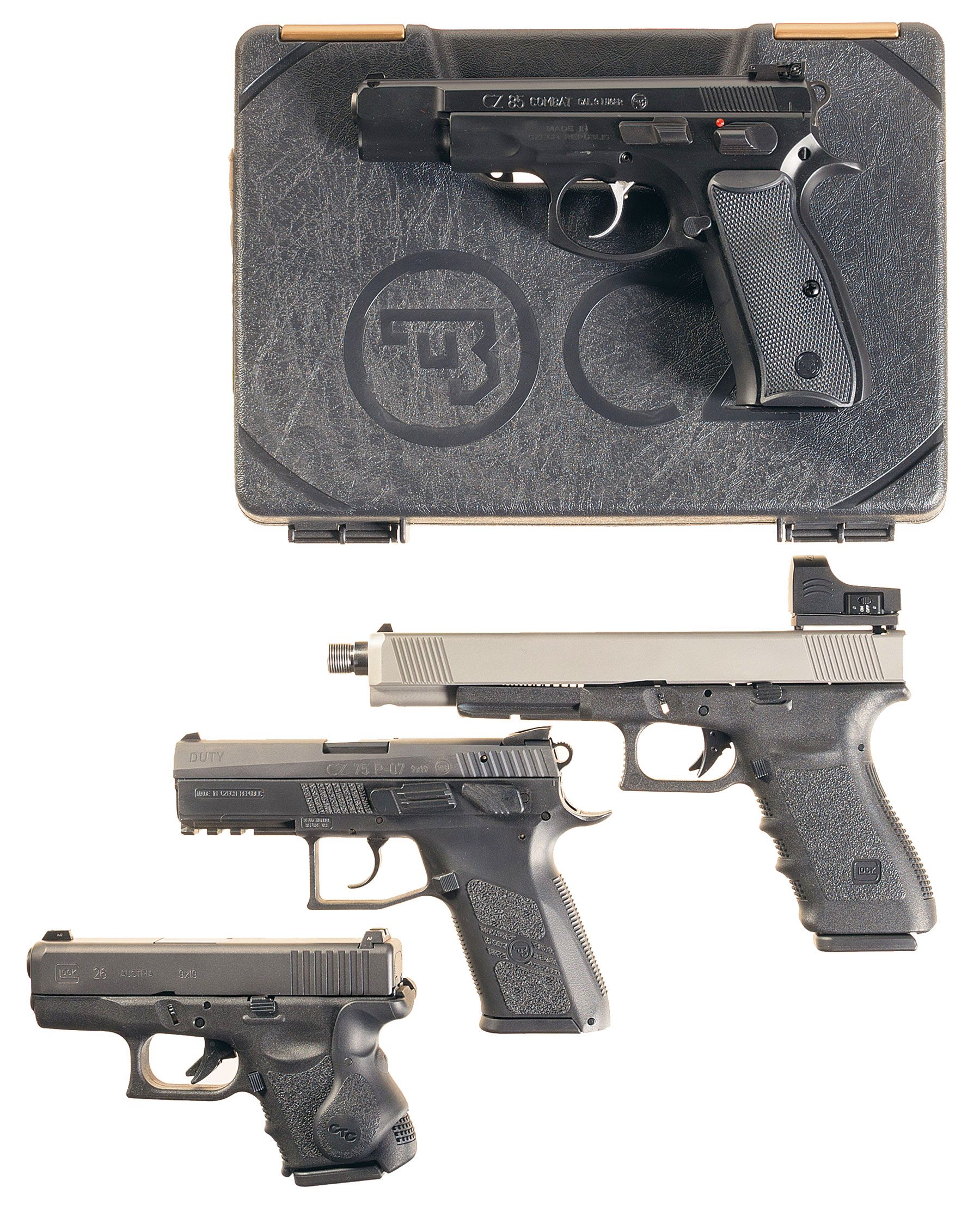 Four Semi-Automatic Pistols -A) Cz Model 85 Combat Pistol with C | Rock ...