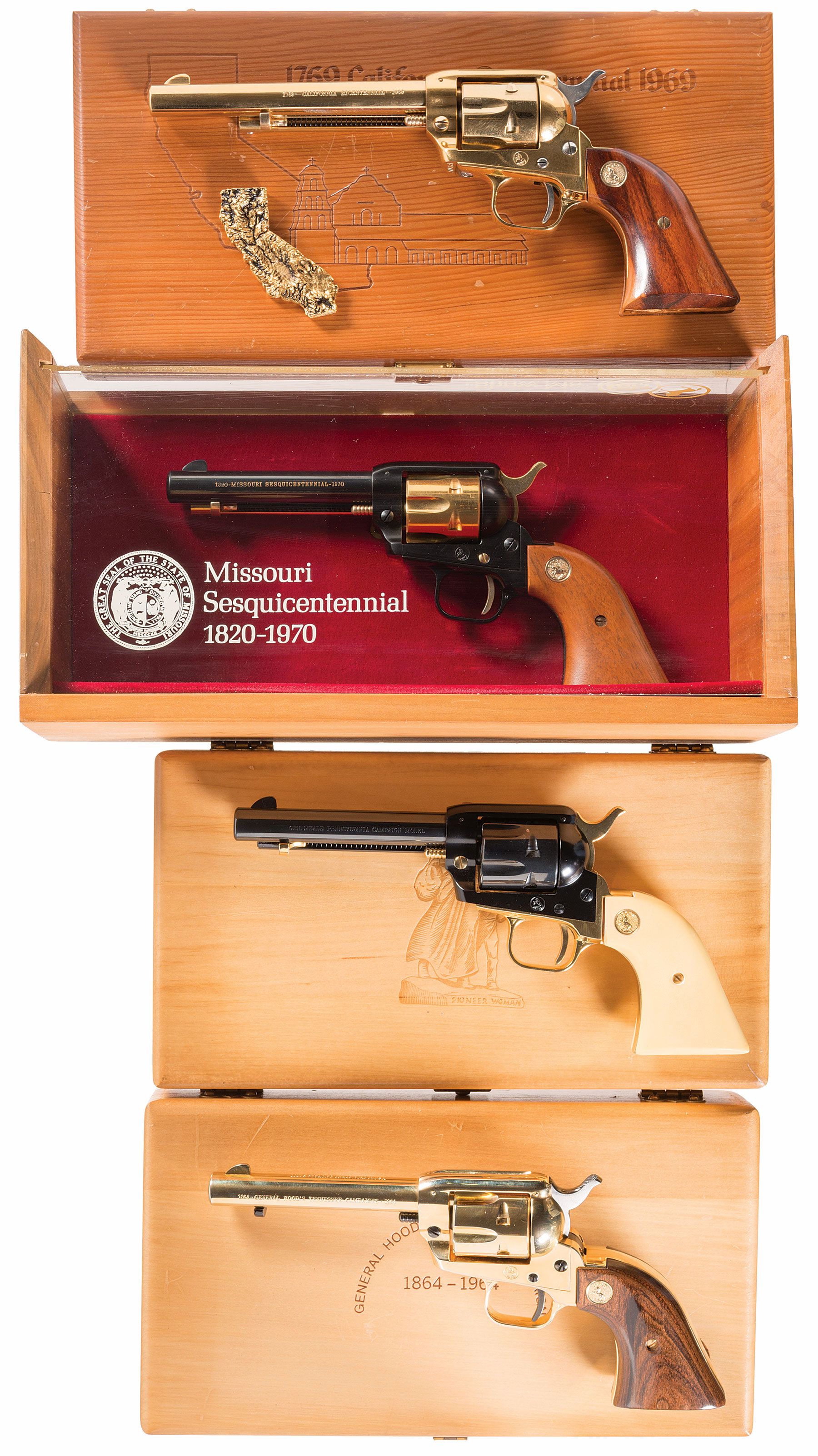 Four Colt Commemorative Frontier Scout Single Action Revolvers w | Rock ...