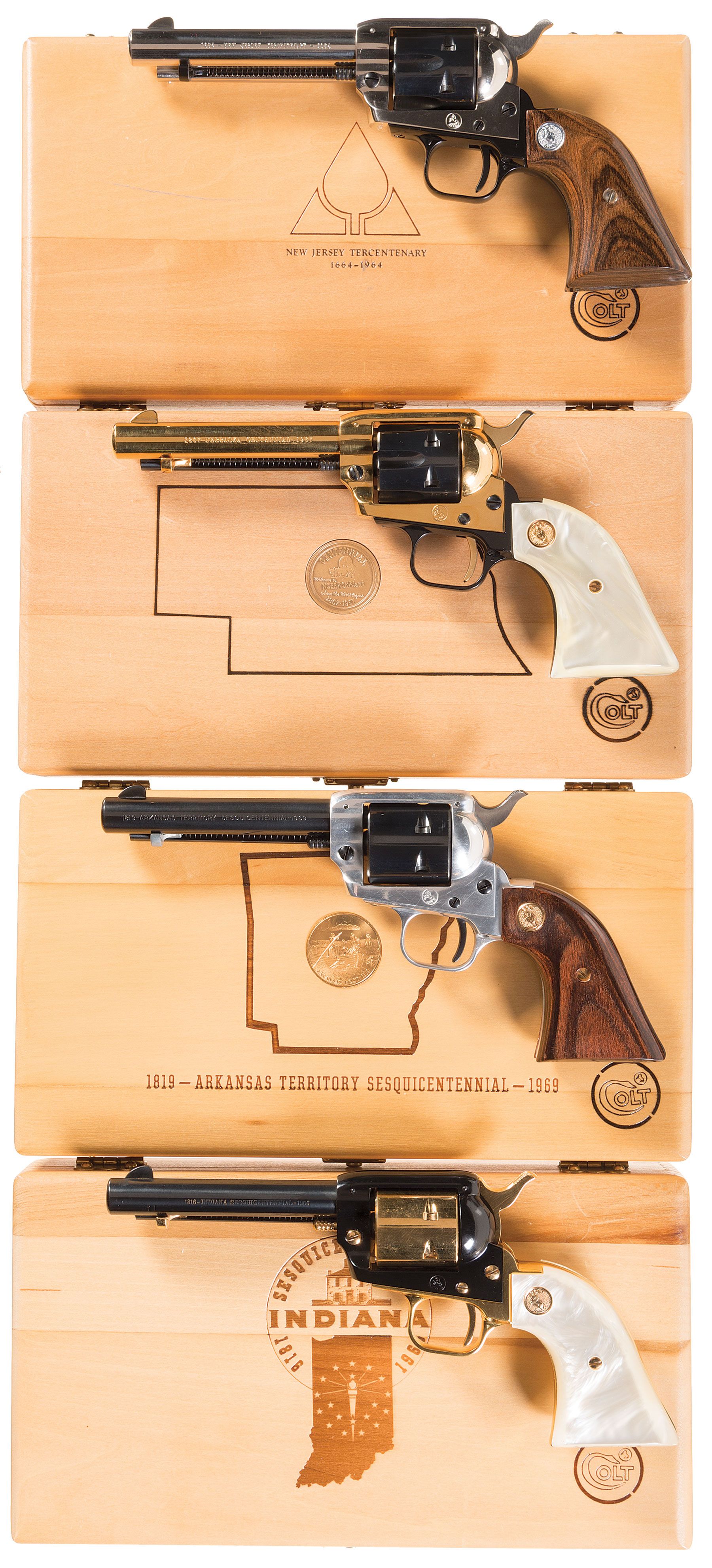 Four Cased Commemorative Colt Frontier Scout Revolvers -A) 1964 | Rock ...
