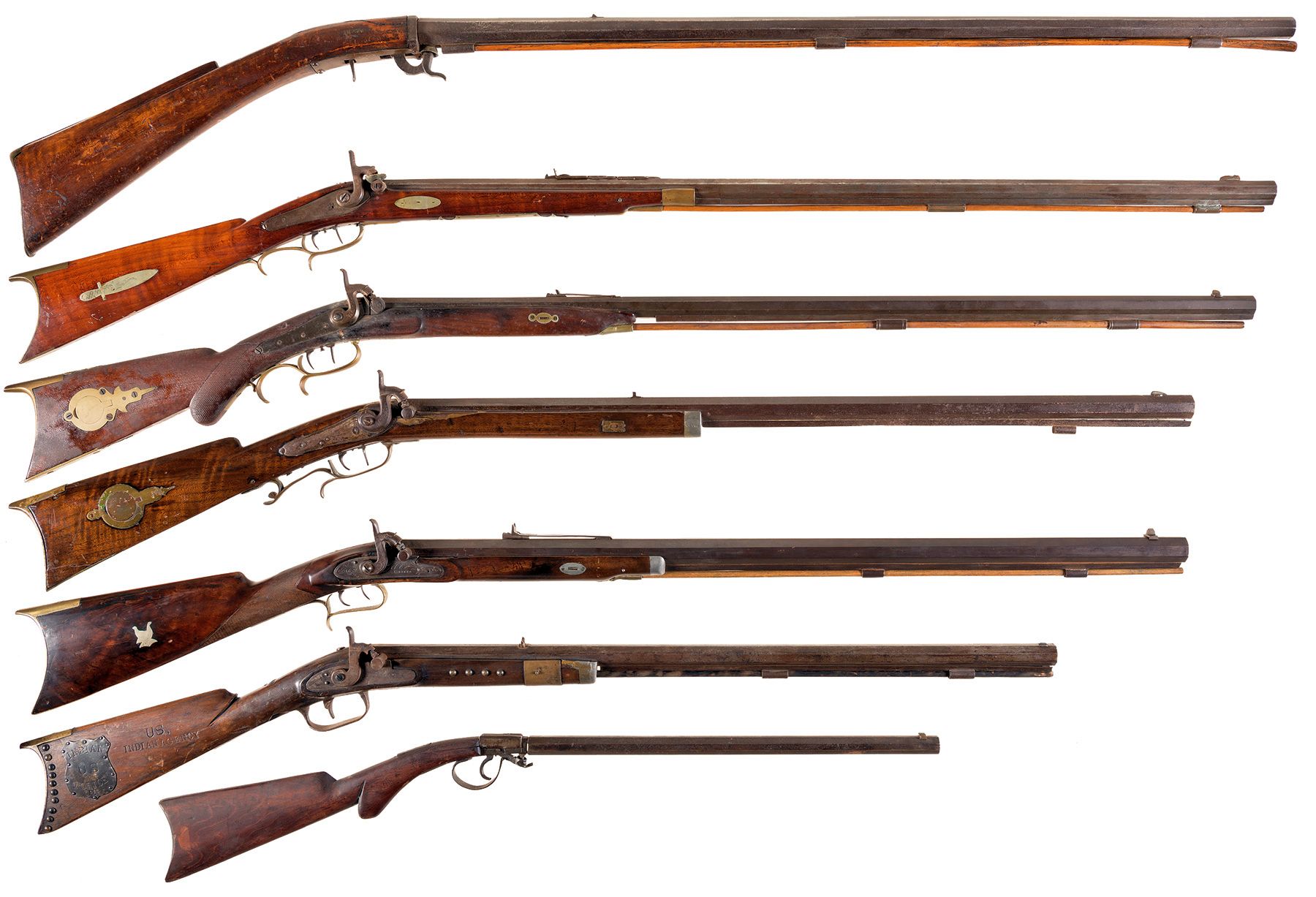 Seven Percussion Rifles | Rock Island Auction
