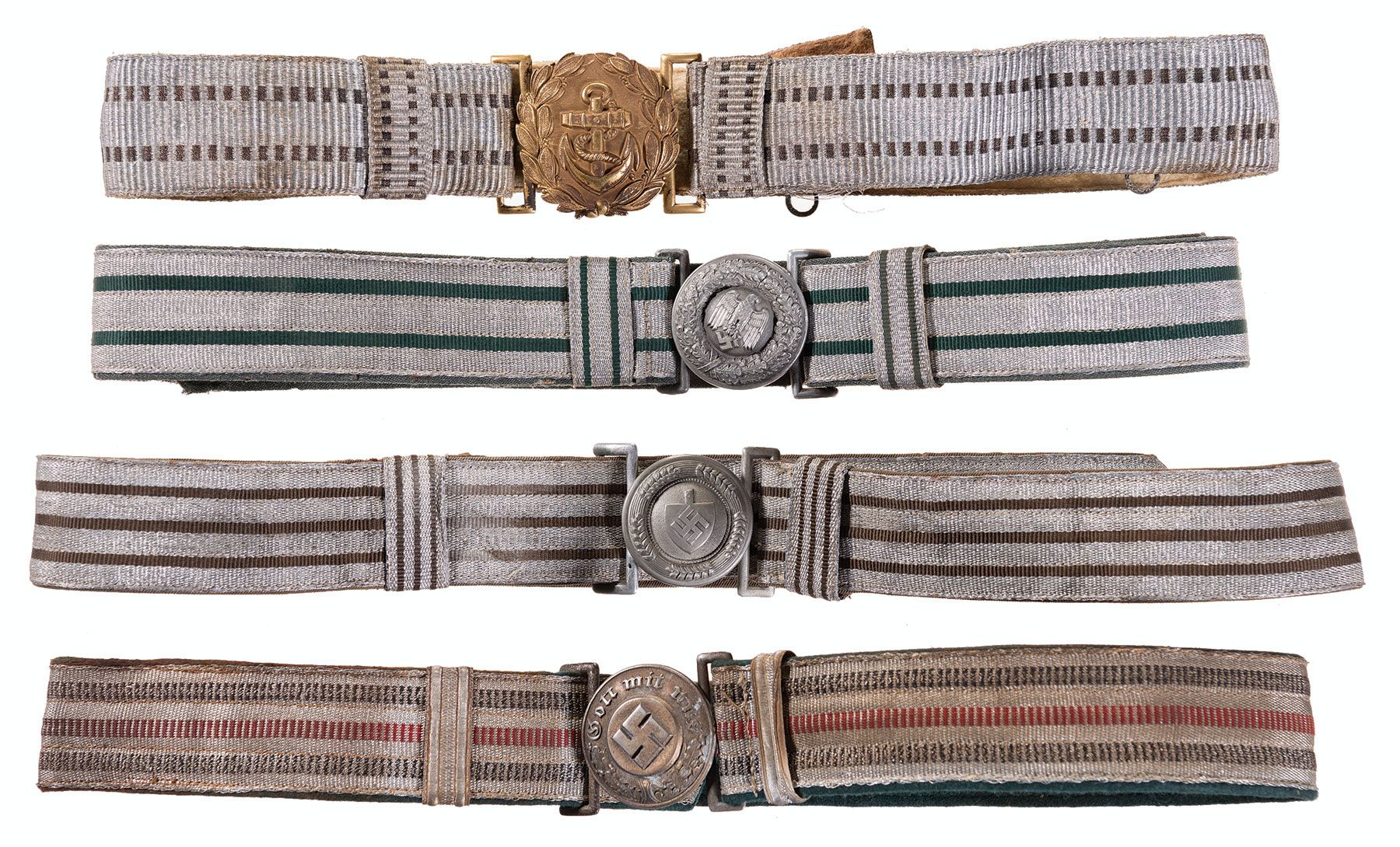 Four Nazi Style Belts with Buckles | Rock Island Auction