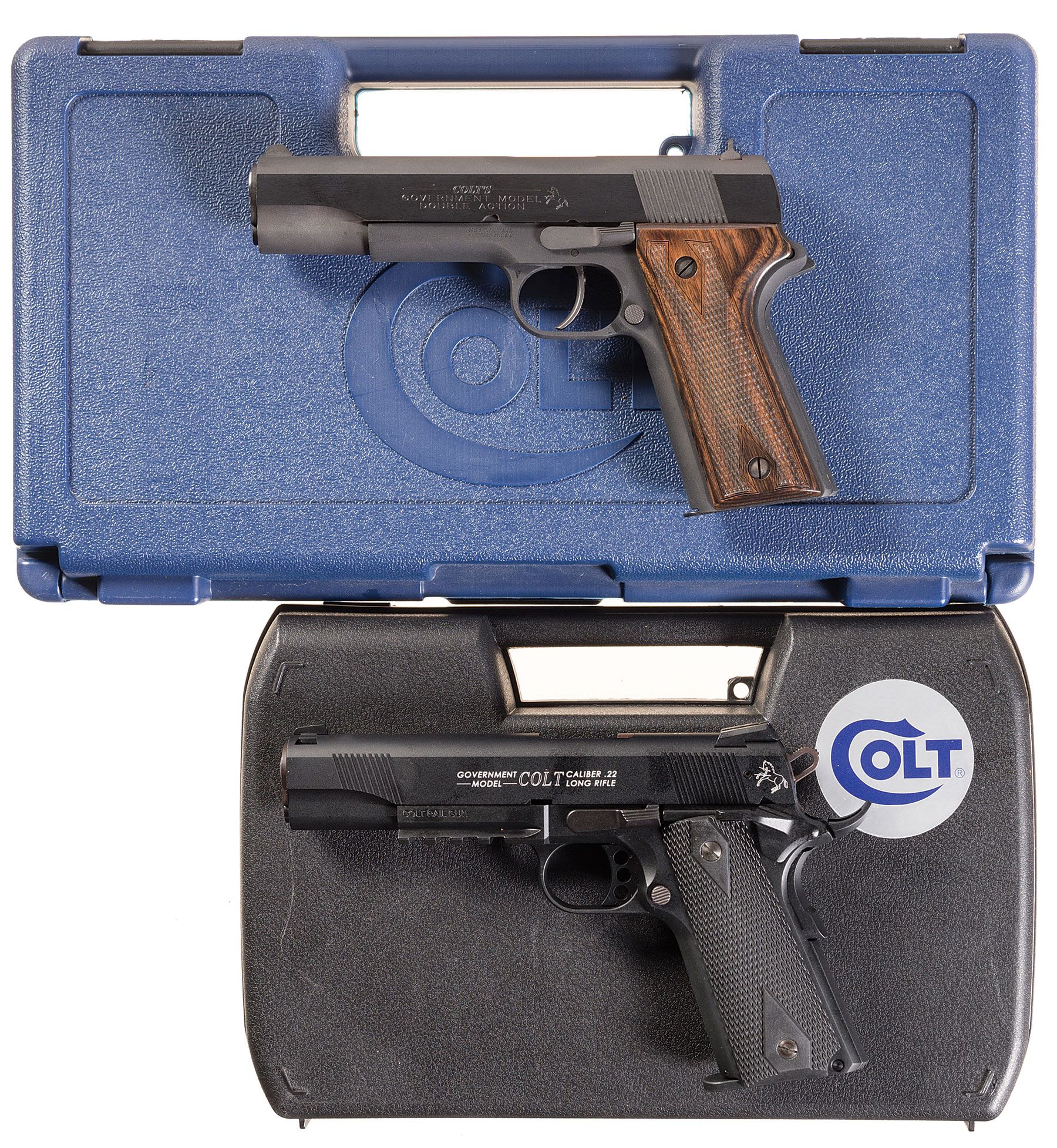 Two Colt Government Model Semi-Automatic Pistols with Cases -A) | Rock ...