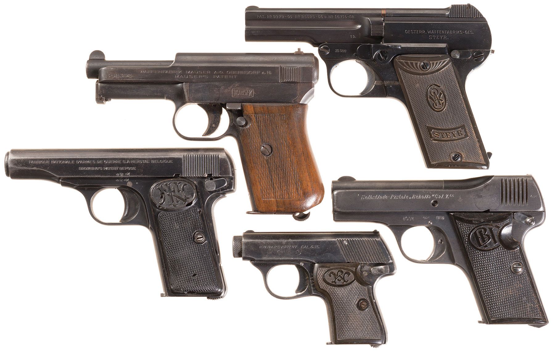 Five European Semi-Automatic Pistols -A) Steyr-Pieper Model 1908 | Rock ...