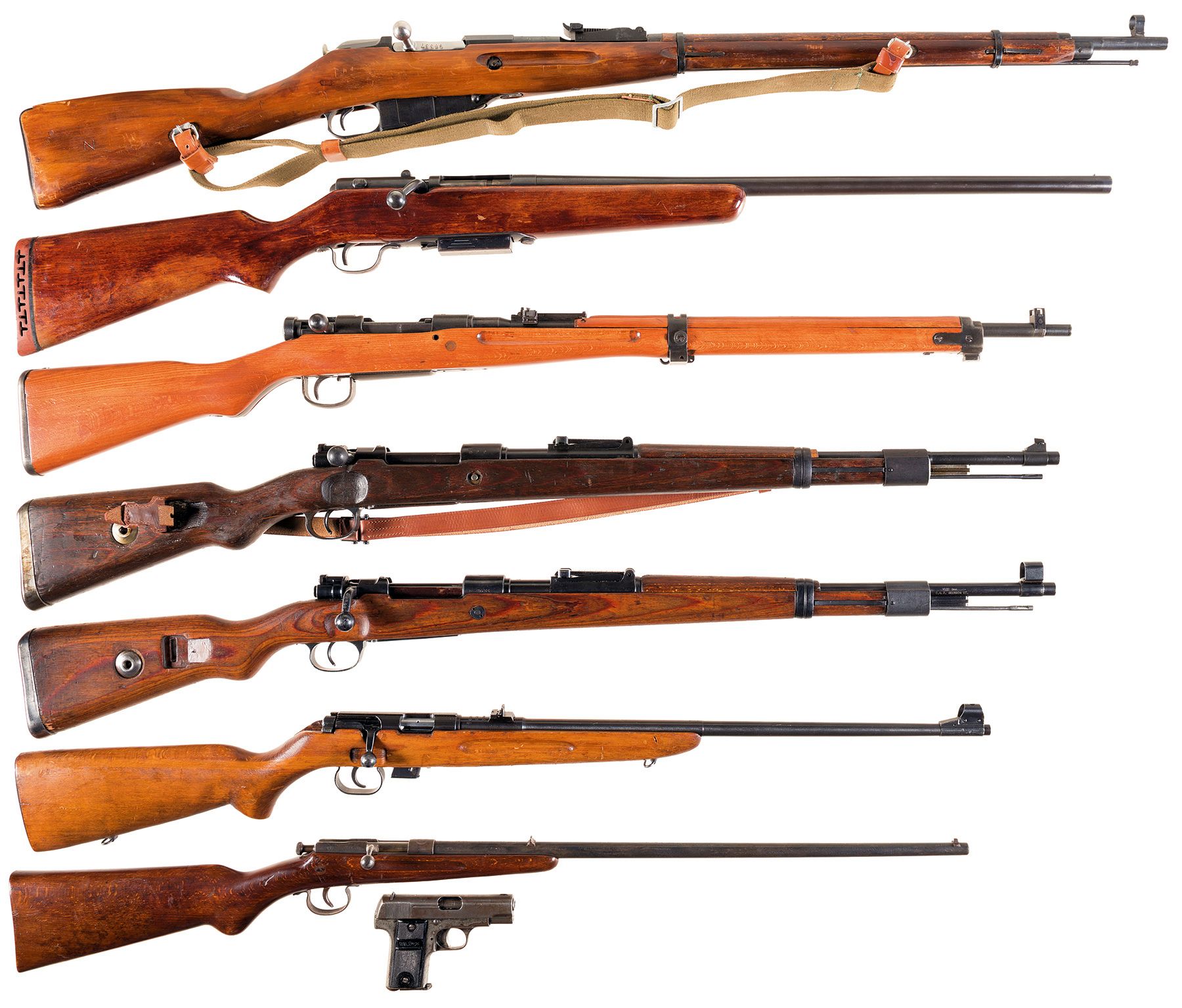 Seven Bolt Action Long Guns and One Semi-Automatic Pistol | Rock Island ...