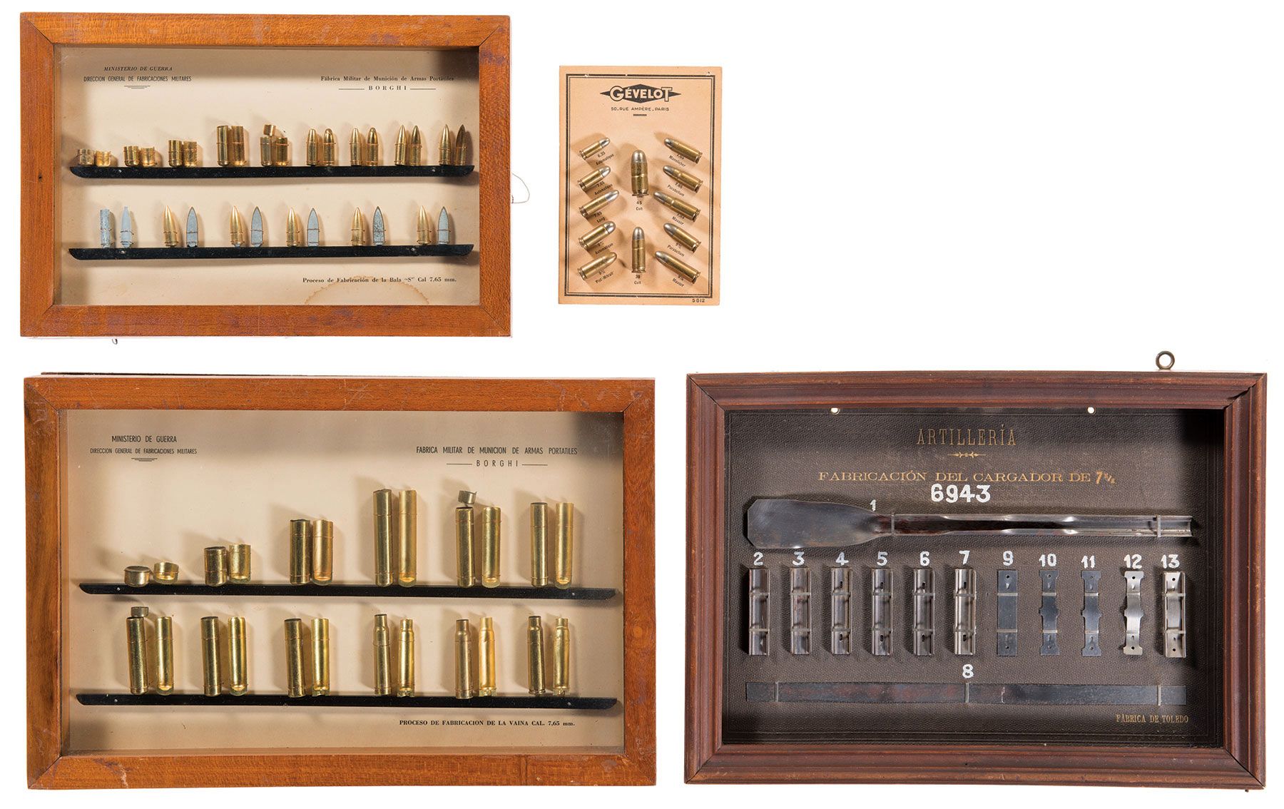 Four European Ammunition Related Display Boards | Rock Island Auction