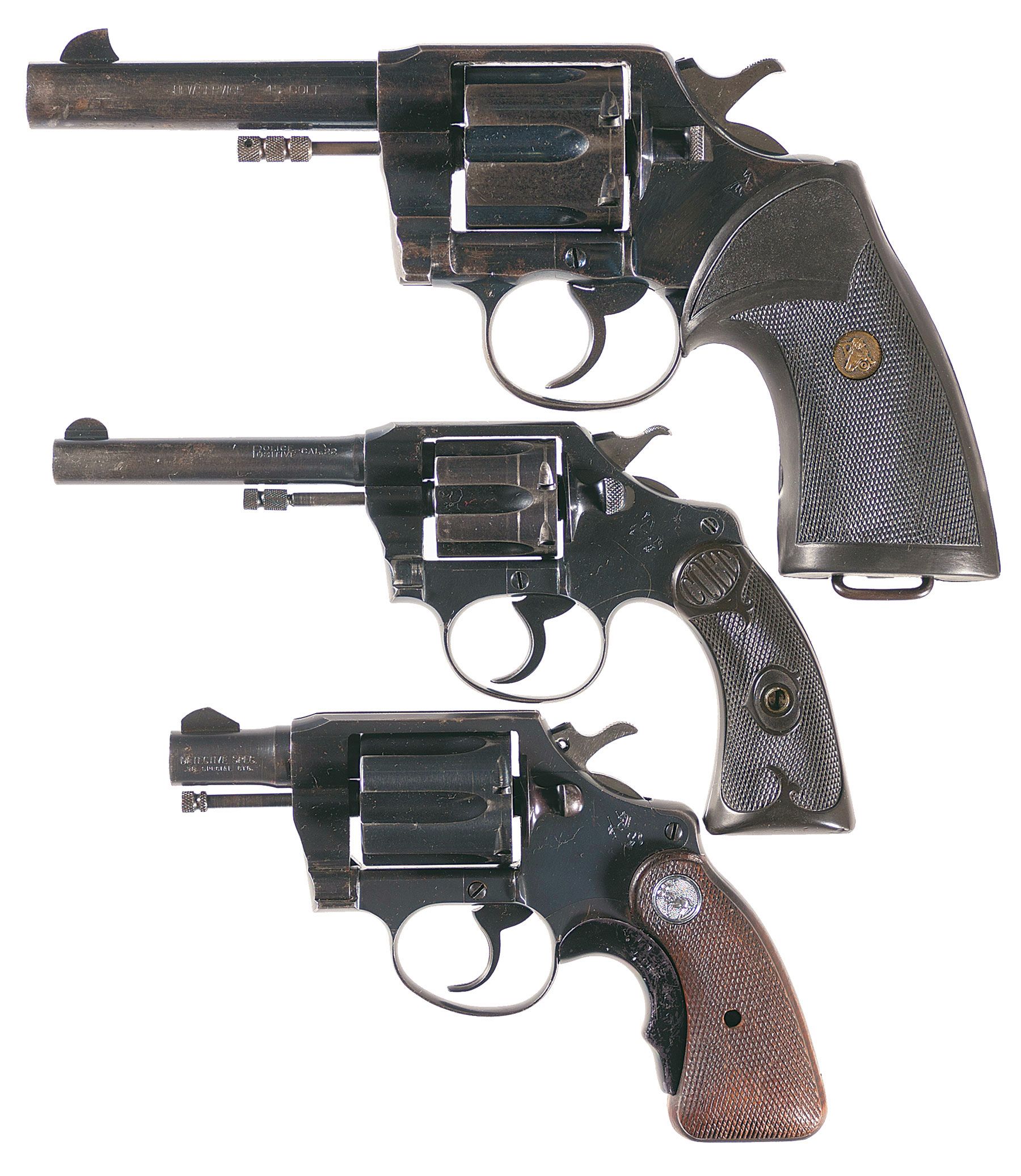 Three Colt Double Action Revolvers -A) Colt New Service Revolver | Rock ...