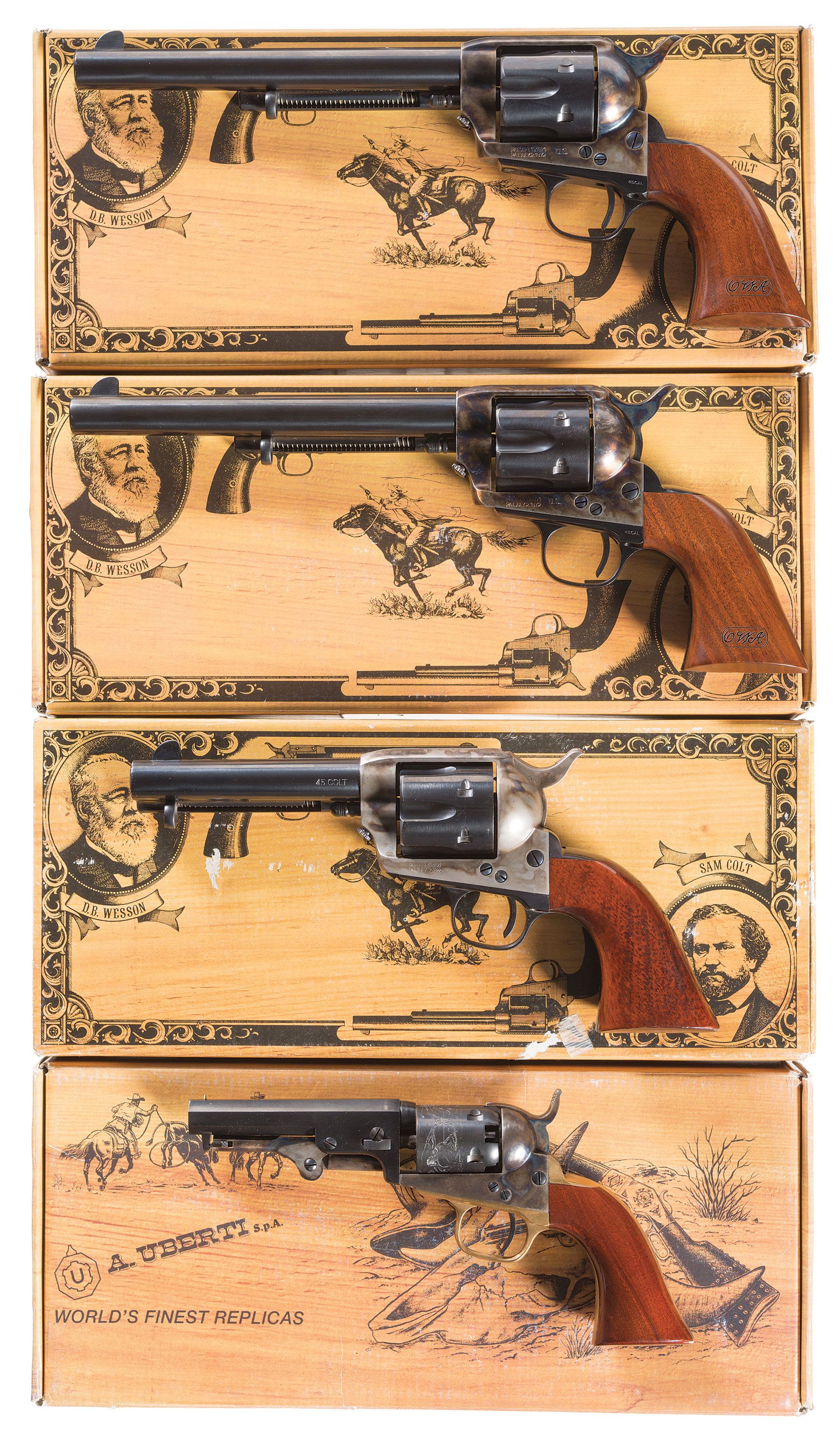 Four Single Action Revolvers with Boxes -A) Cimarron Cavalry Mod | Rock ...