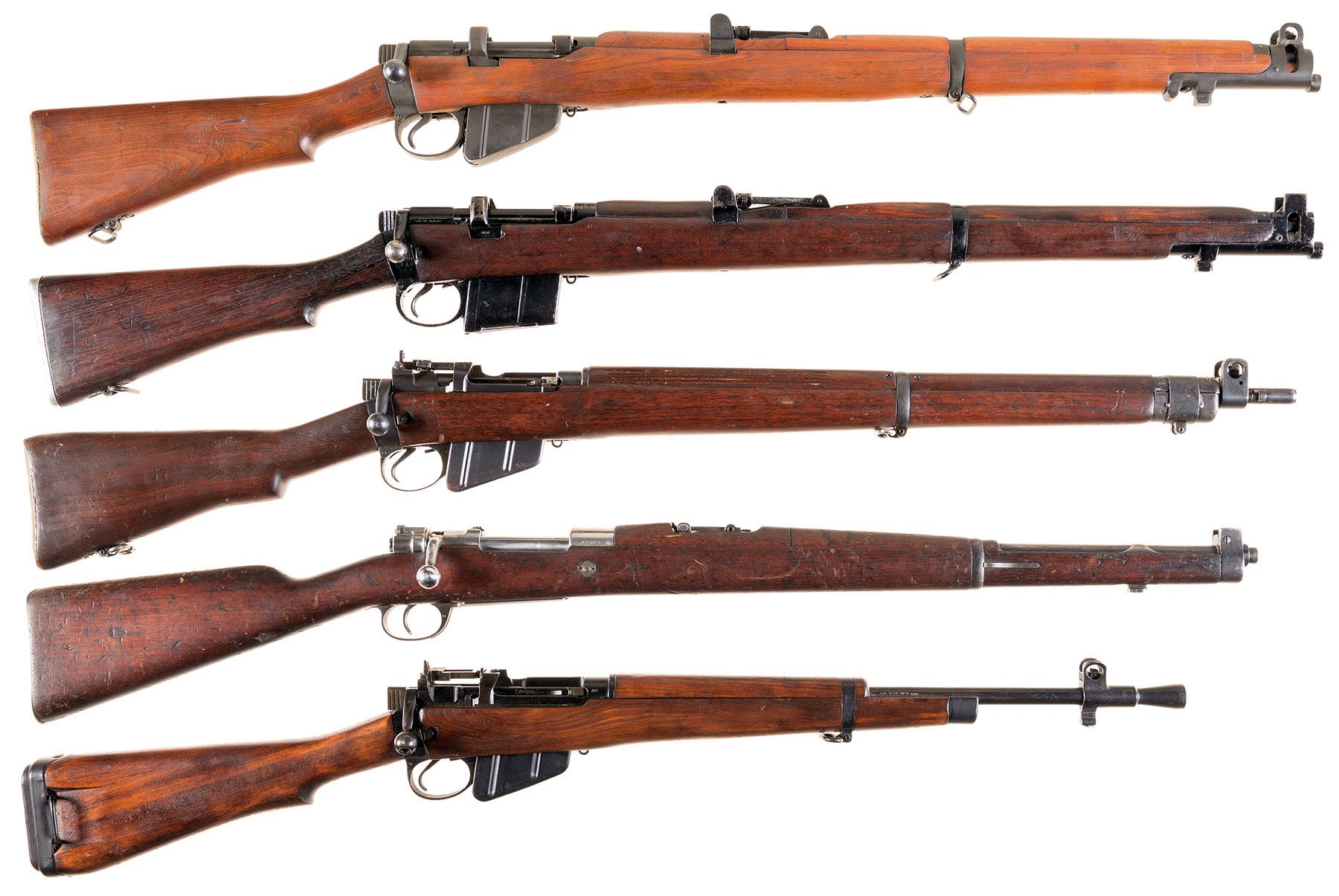 Five Enfield Bolt Action Long Guns | Rock Island Auction